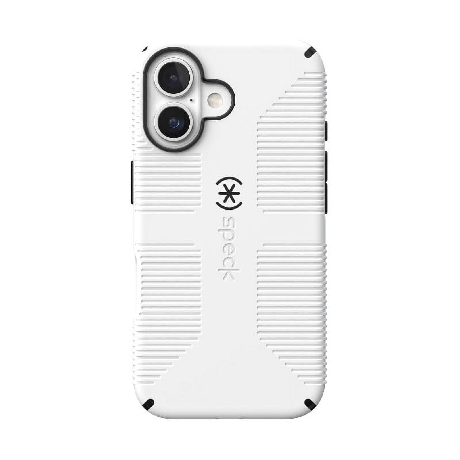 Speck iPhone 16 CandyShell Grip MagSafe Case White Black with 8ft Drop ...
