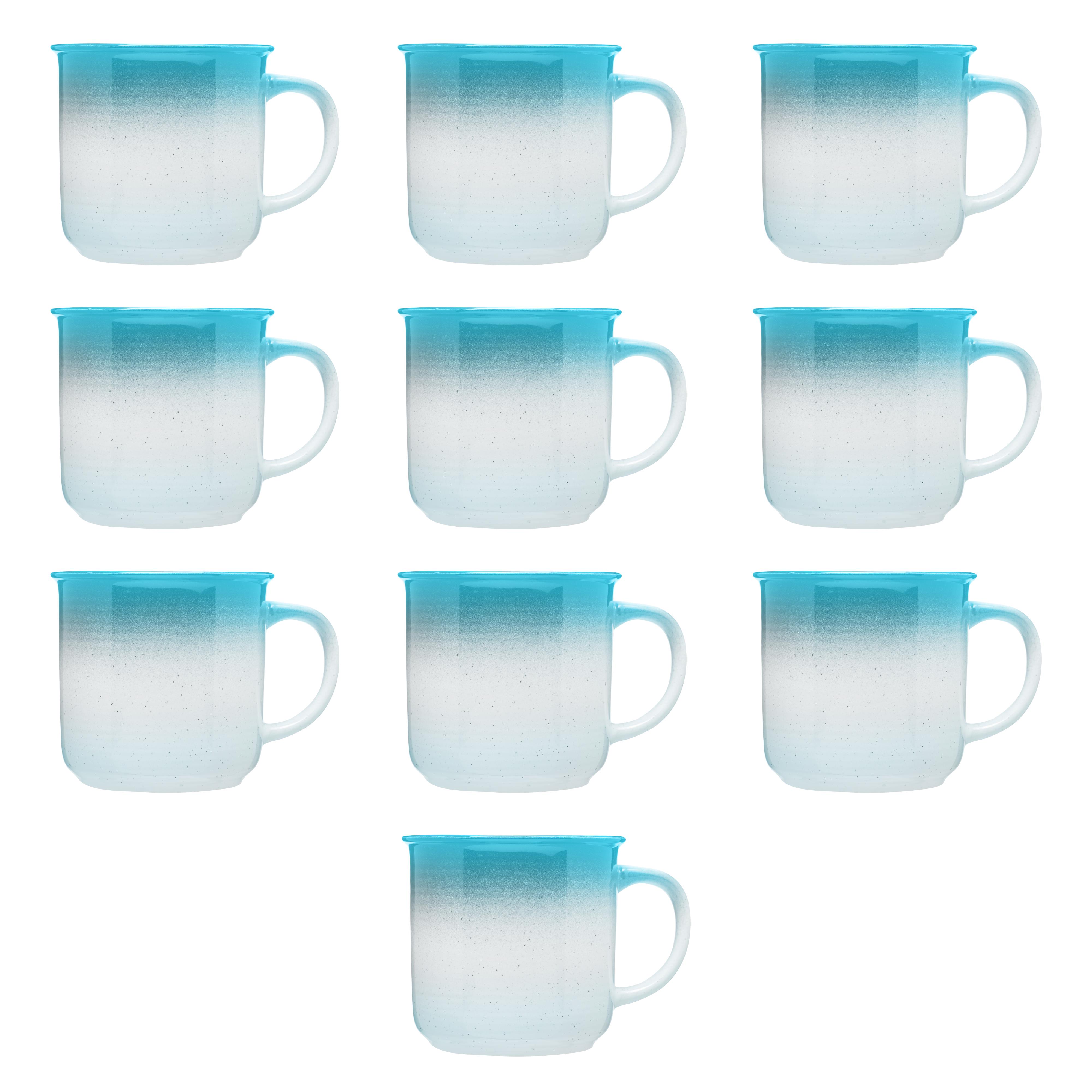 Solid Stoneware Bistro Coffee Mugs 14 oz. Set of 10 - Ideal for ...