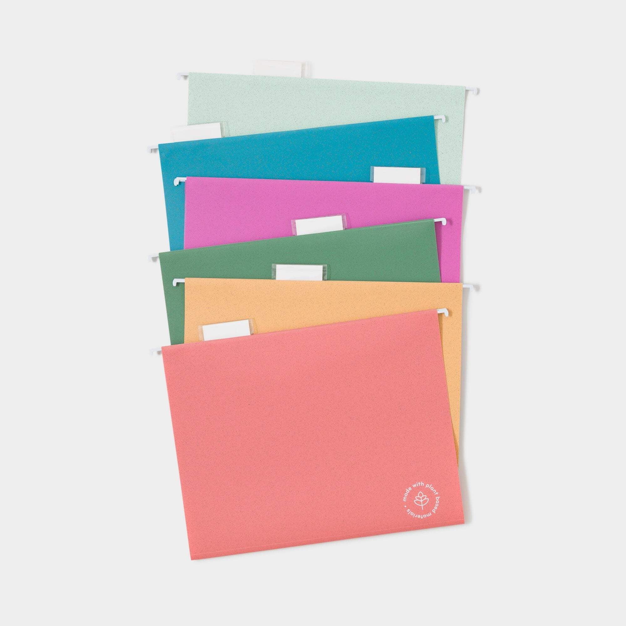 Speckled Bright Poly Hanging File Folders, 12 CT Assorted Colors ...