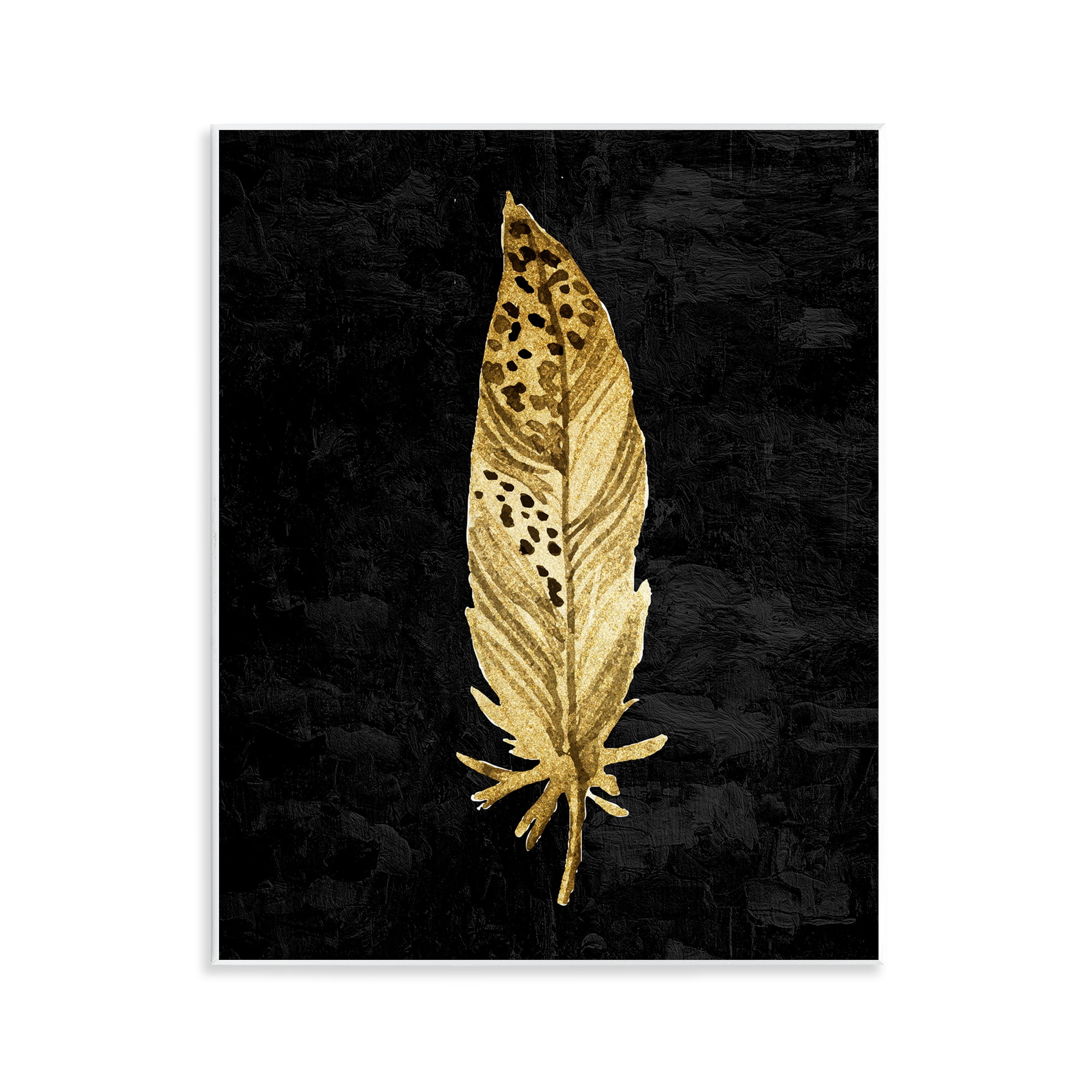 Speckled Feather on Black Wall Plaque Art, design by Kim Allen ...