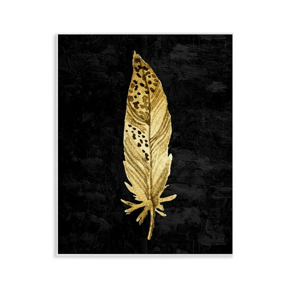 Speckled Feather on Black Wall Plaque Art, design by Kim Allen ...