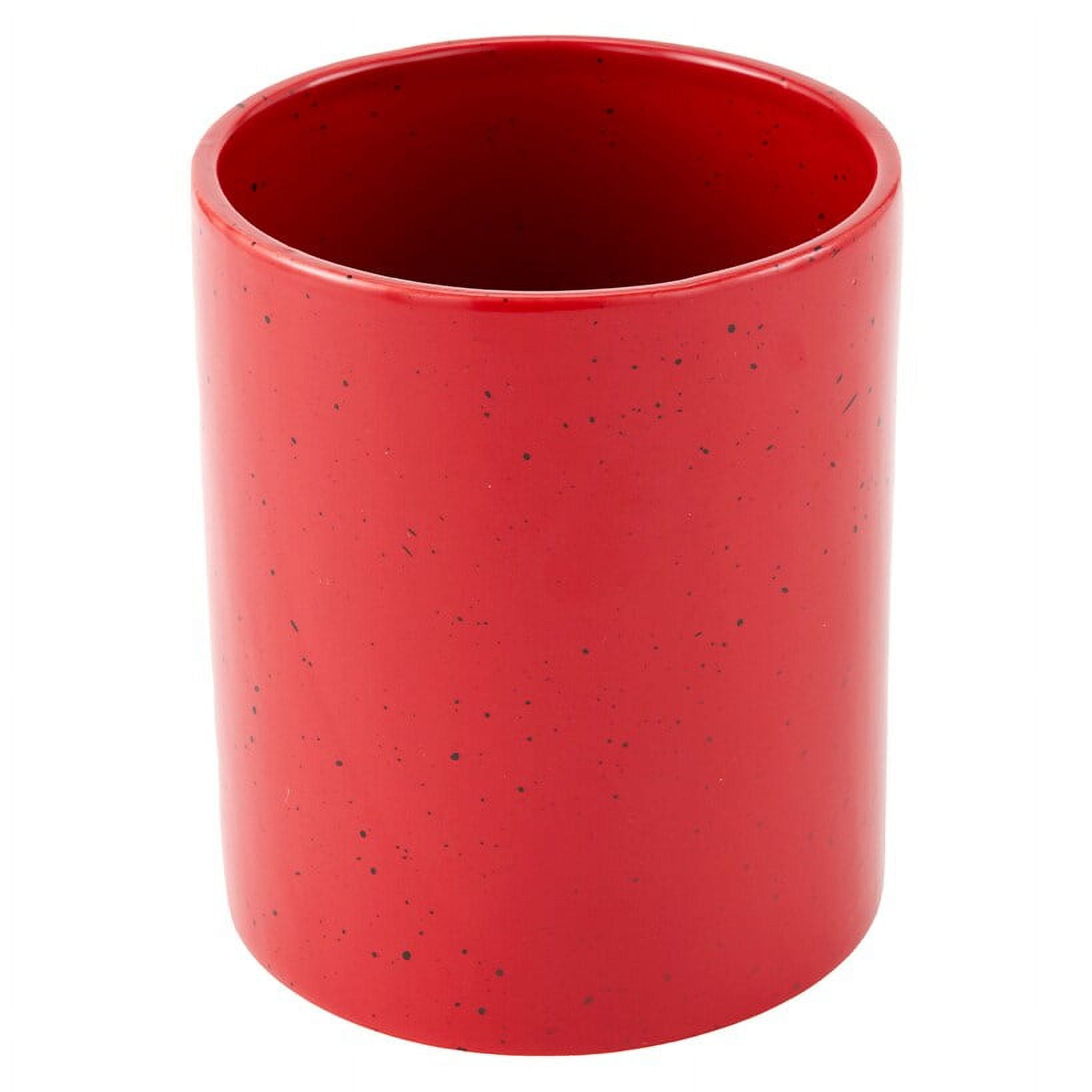Speckled Red Kitchen Utensil Tool Crock - Durable Earthenware ...