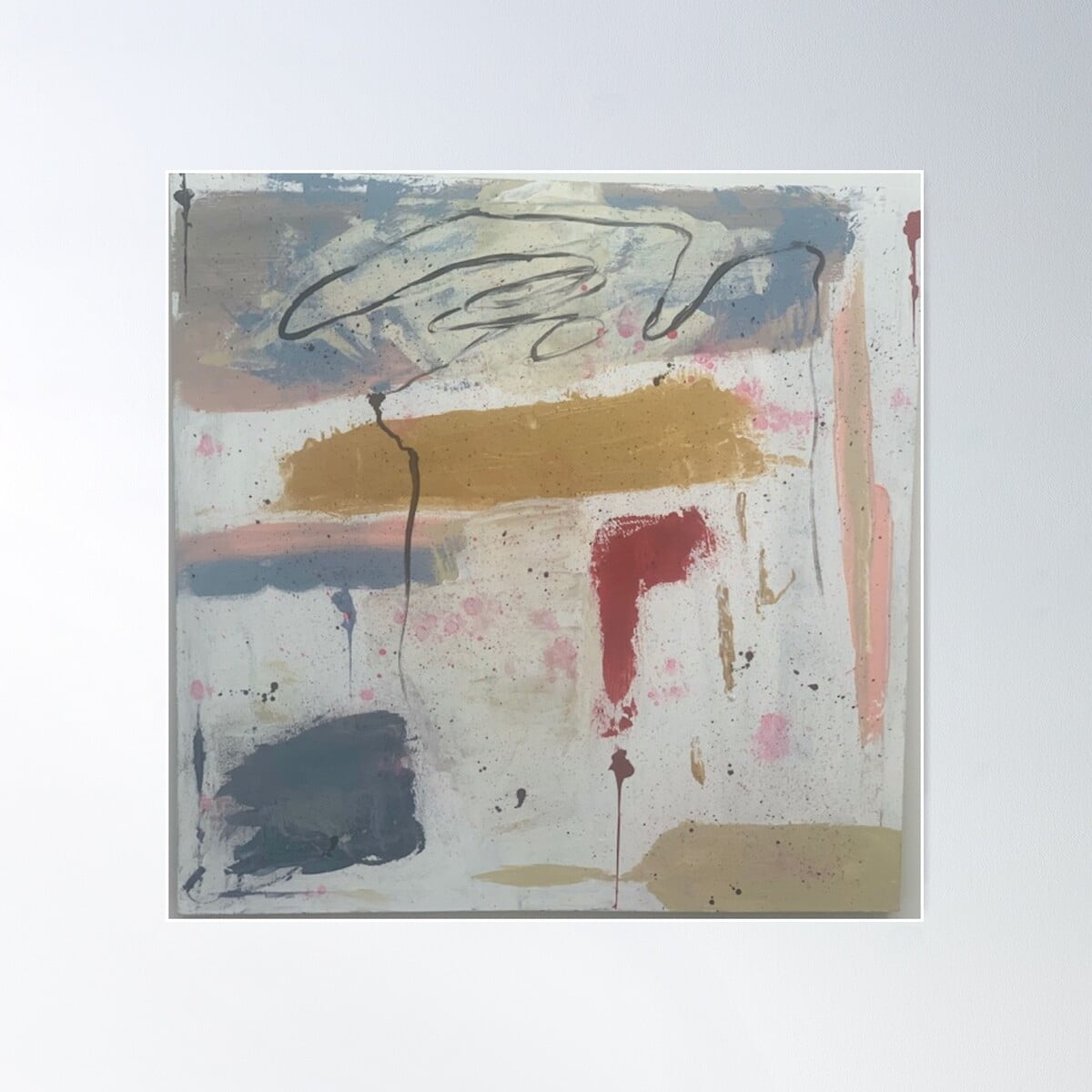 Speckled Splatted Slate Poster Wall Art, Modern Wall Decor For Living ...