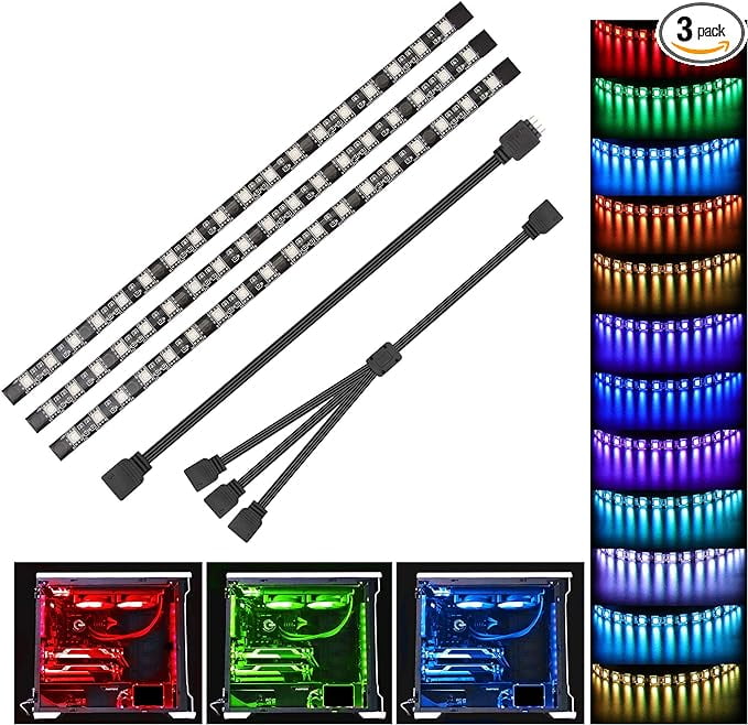 Speclux PC RGB Strip - 3pcs 5050 Magnetic PC LED Strip, Computer Case ...