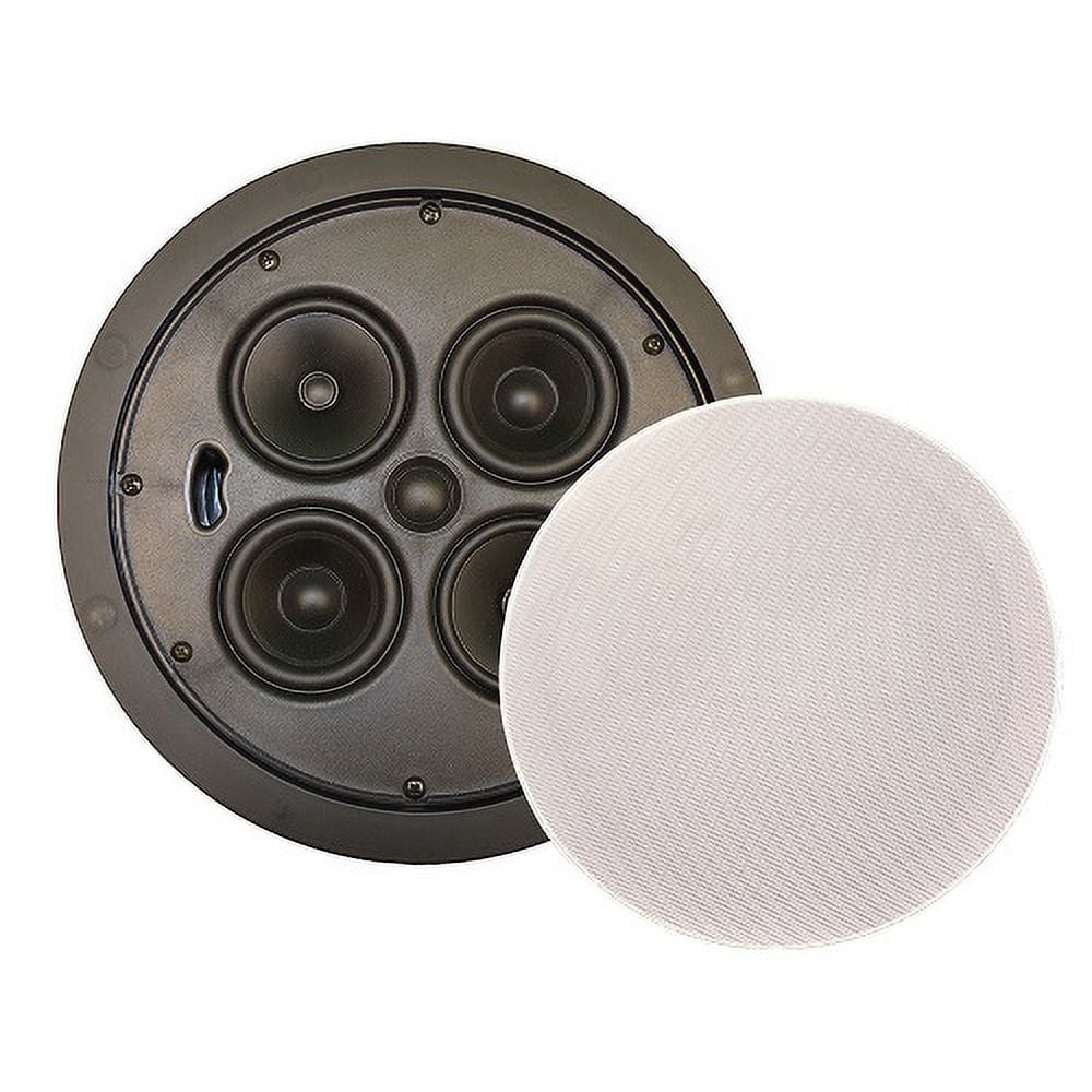 Speco 3-Way Ultra Slim Enclosed In-Ceiling Speaker W/ magnetic Grille ...