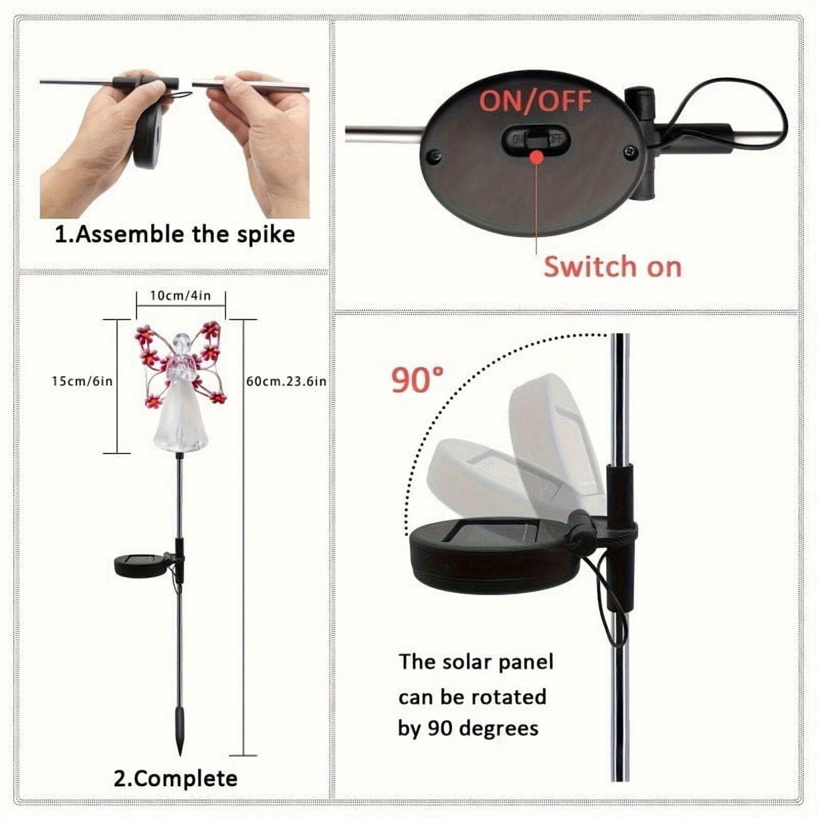 Specollect 1 Pcs Solar Garden Lights Outdoor Waterproof Pole Light LED ...