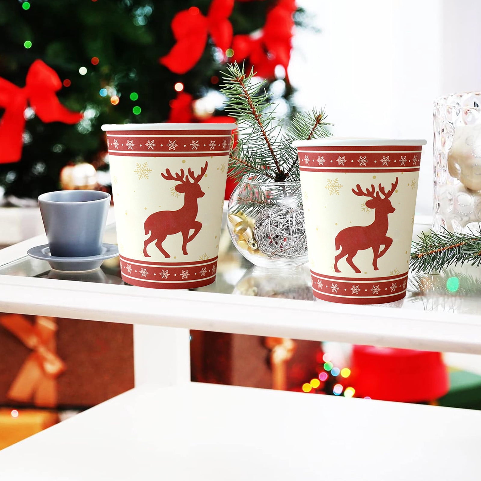Specollect 10pcs Festive Christmas Paper Cups Holiday Disposable Party ...