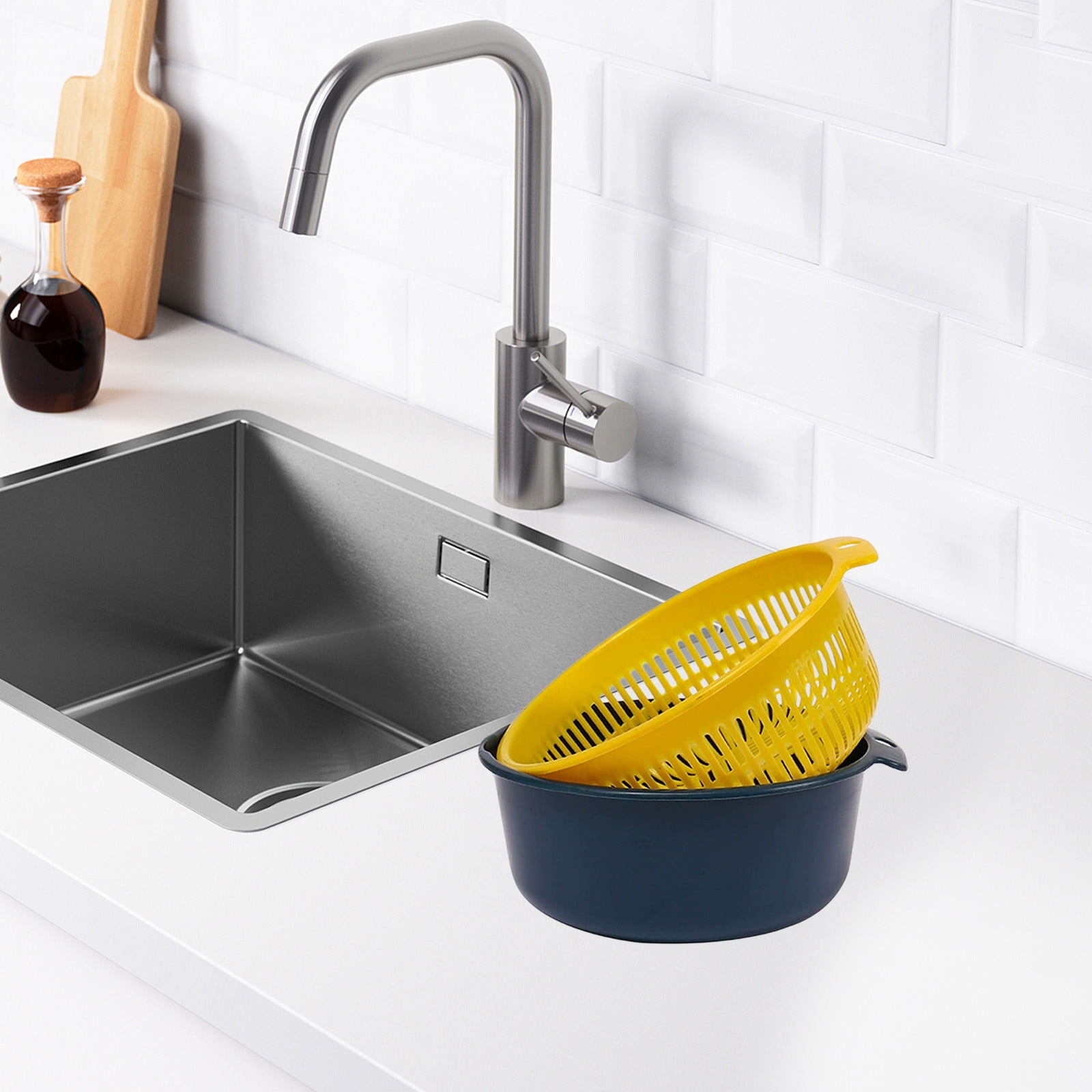 Specollect 2 Pcs Small Collapsible Colander Set with Strainer Bowl ...