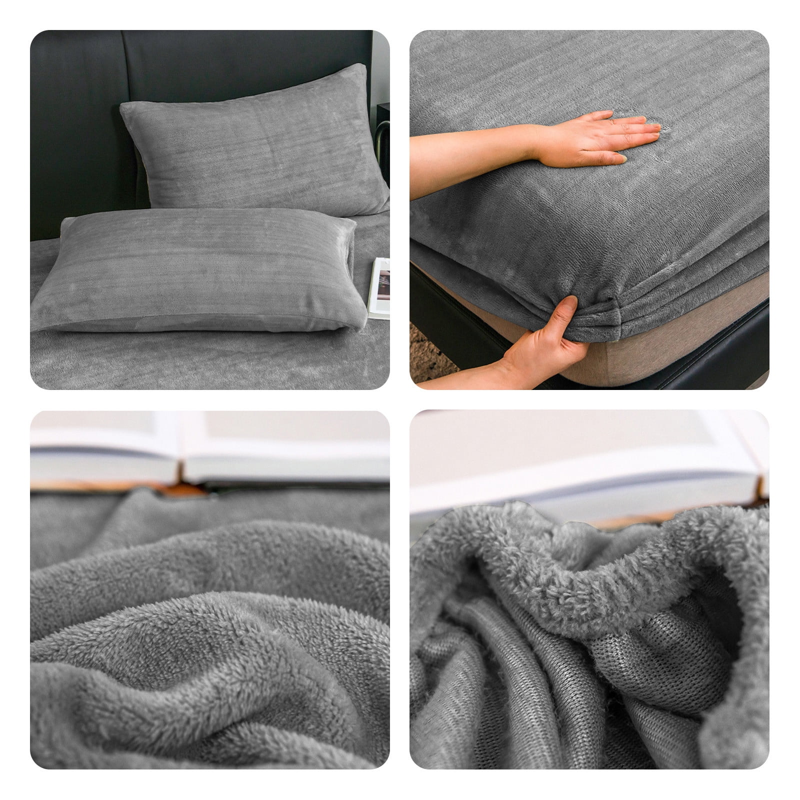 Specollect 3pcs Elegants Home Flannel Sheet Set 100% Cotton, Velvety ...