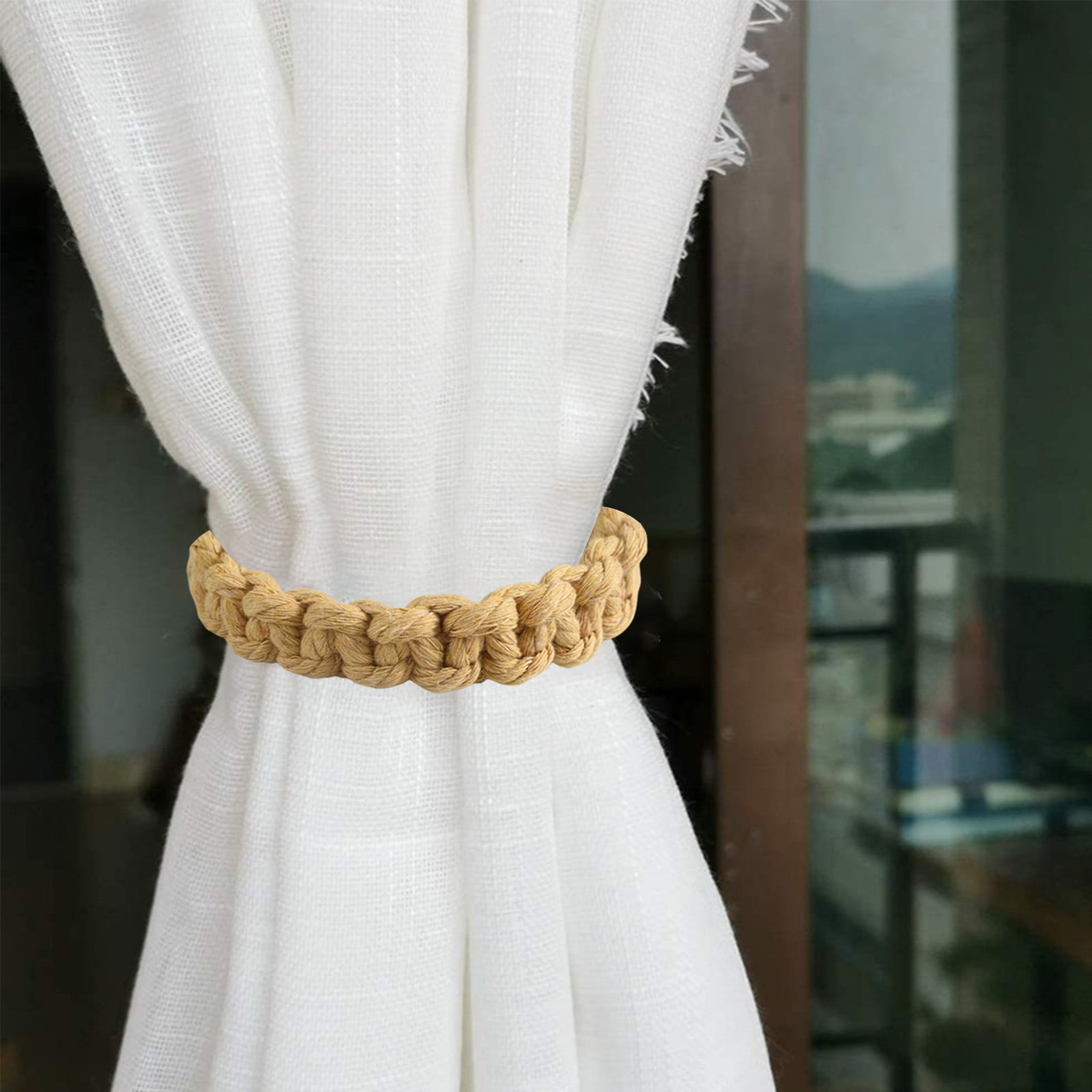 Specollect Clearance 1Pcs Natural Jute Rope Curtain Tiebacks Farmhouse ...