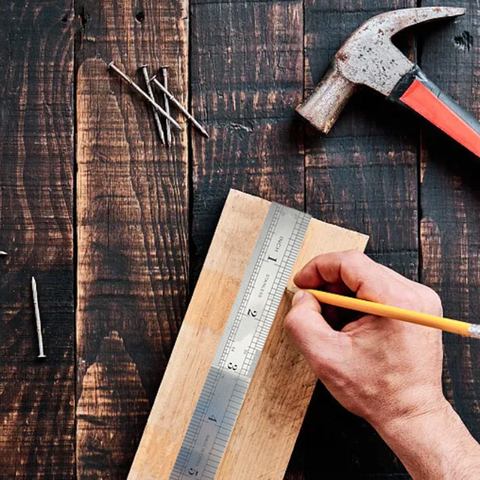 Specollect Clearance 2 Pcs Easy To Read, Inch Ruler, Stainless Steel ...