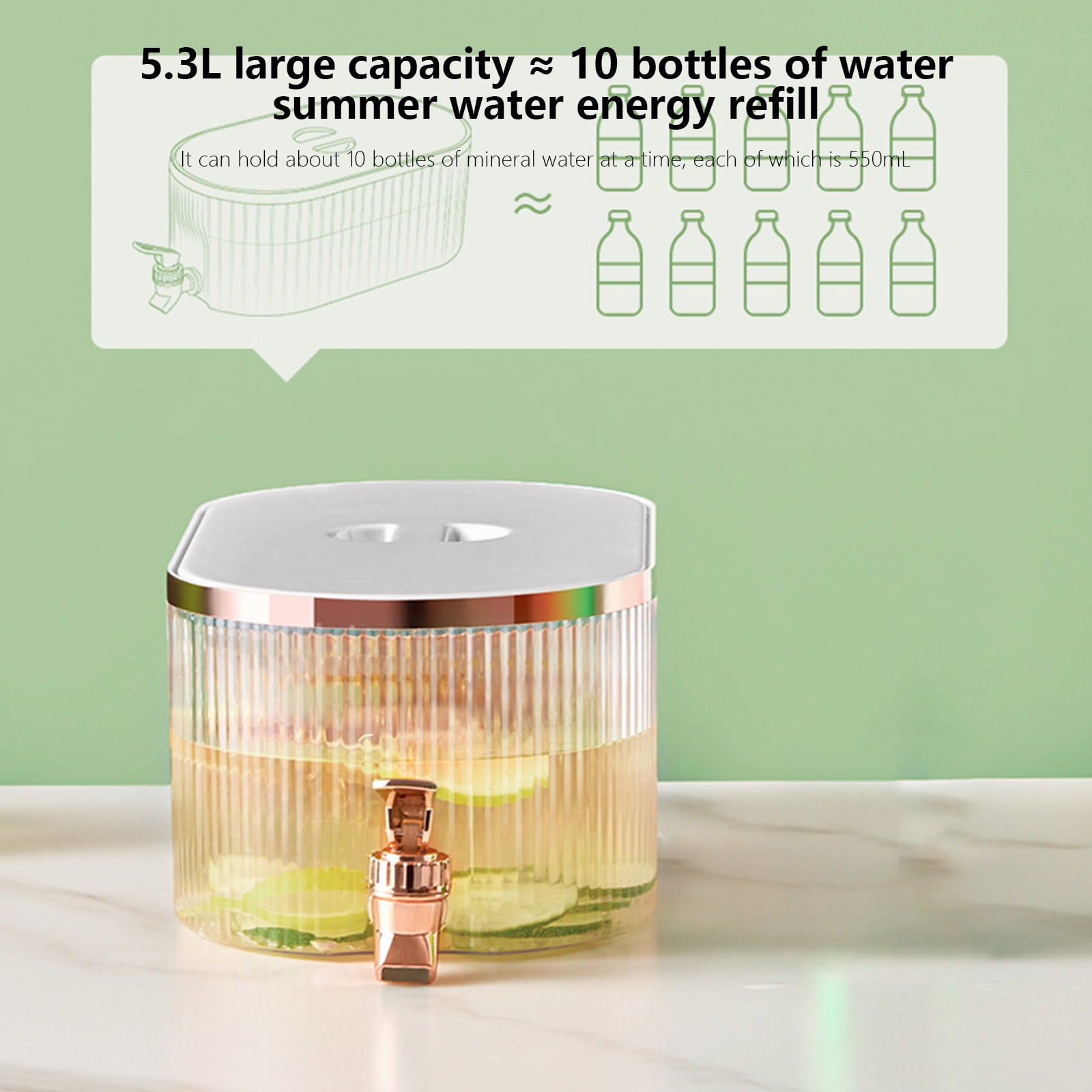 Specollect Clearance 3 Pcs 5.3L Cold Kettle with Faucet in Refrigerator ...