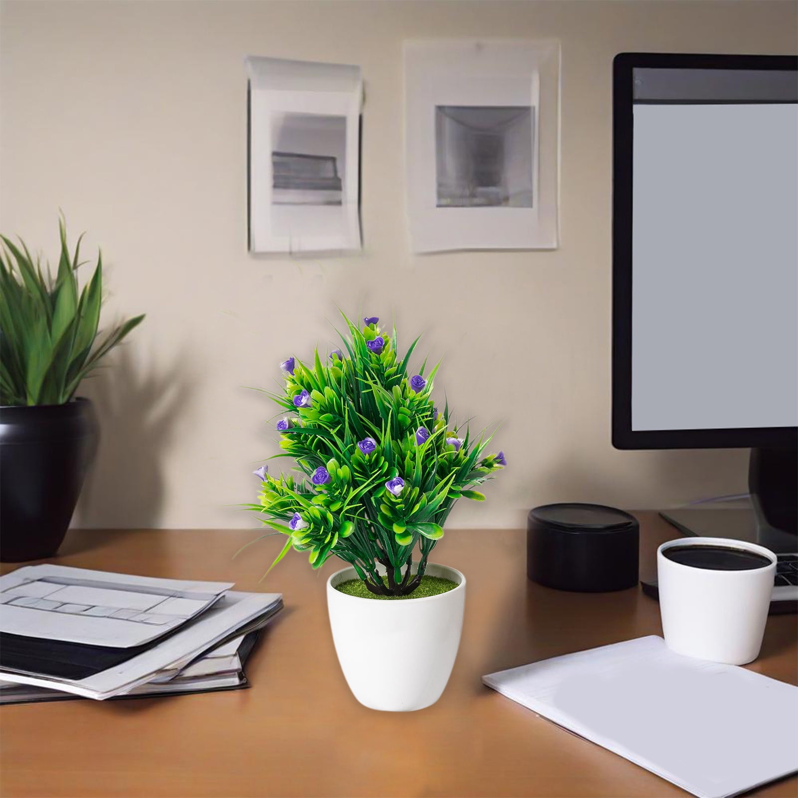 Specollect Clearance 3Pcs Artificial Plants & Flowers in Vase ...