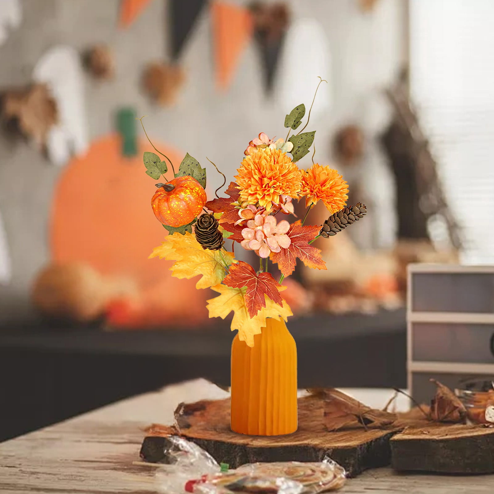 Specollect Clearance 3Pcs Fall Decor Bouquets, Fall Decorations Indoor ...