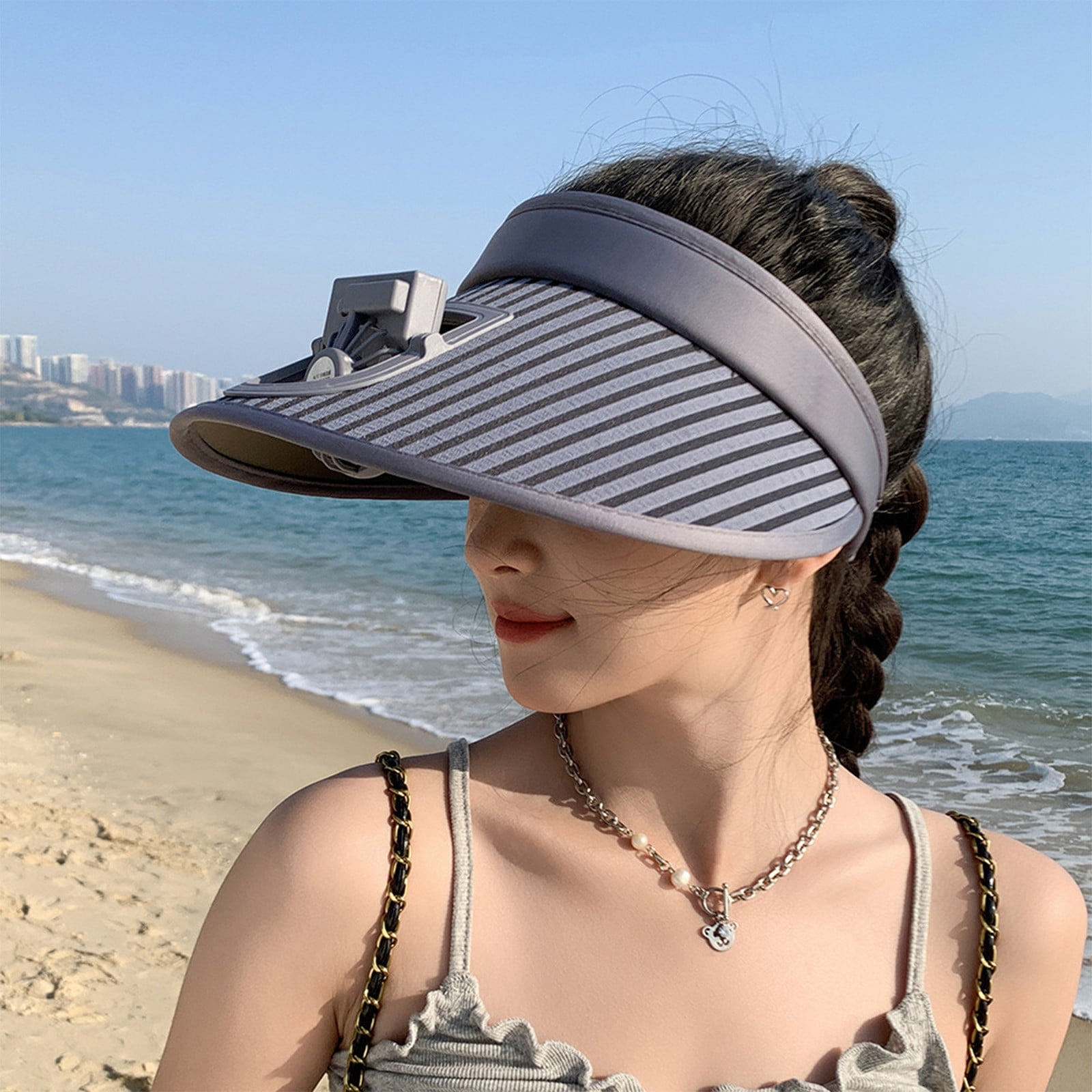 Specollect Clearance 3Pcs Fan Hat Outdoor Fan, Sun Visors Hat with Fan ...