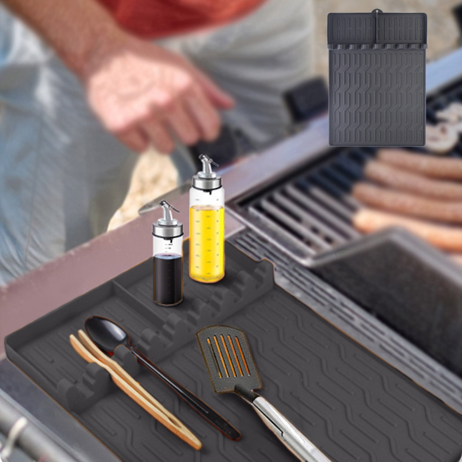 Specollect Clearance 3Pcs Silicone Grill Mat,Silicone Side Shelf ...