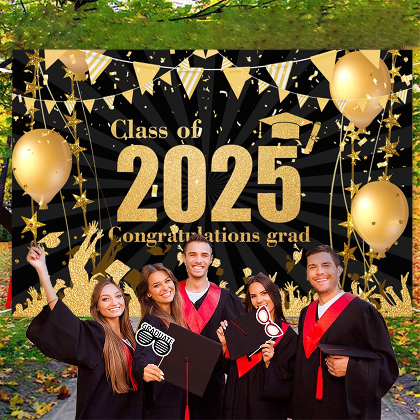 Specollect Clearance 4Pcs 2025 Graduation Backdrop Graduation Party ...