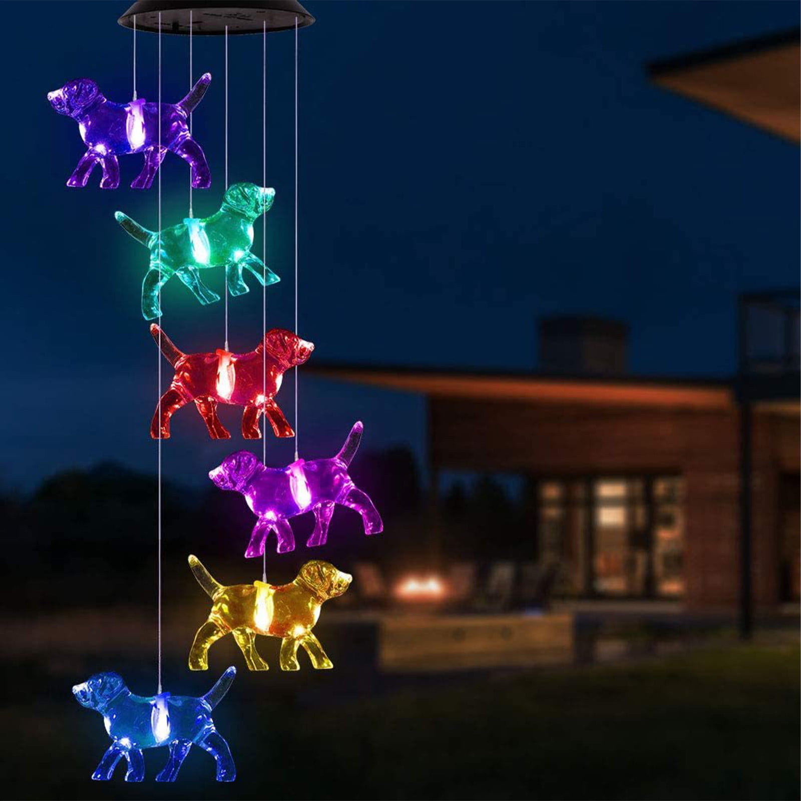 Specollect Clearance 4Pcs Dog Wind Chimes Solar Dog Light Unique ...