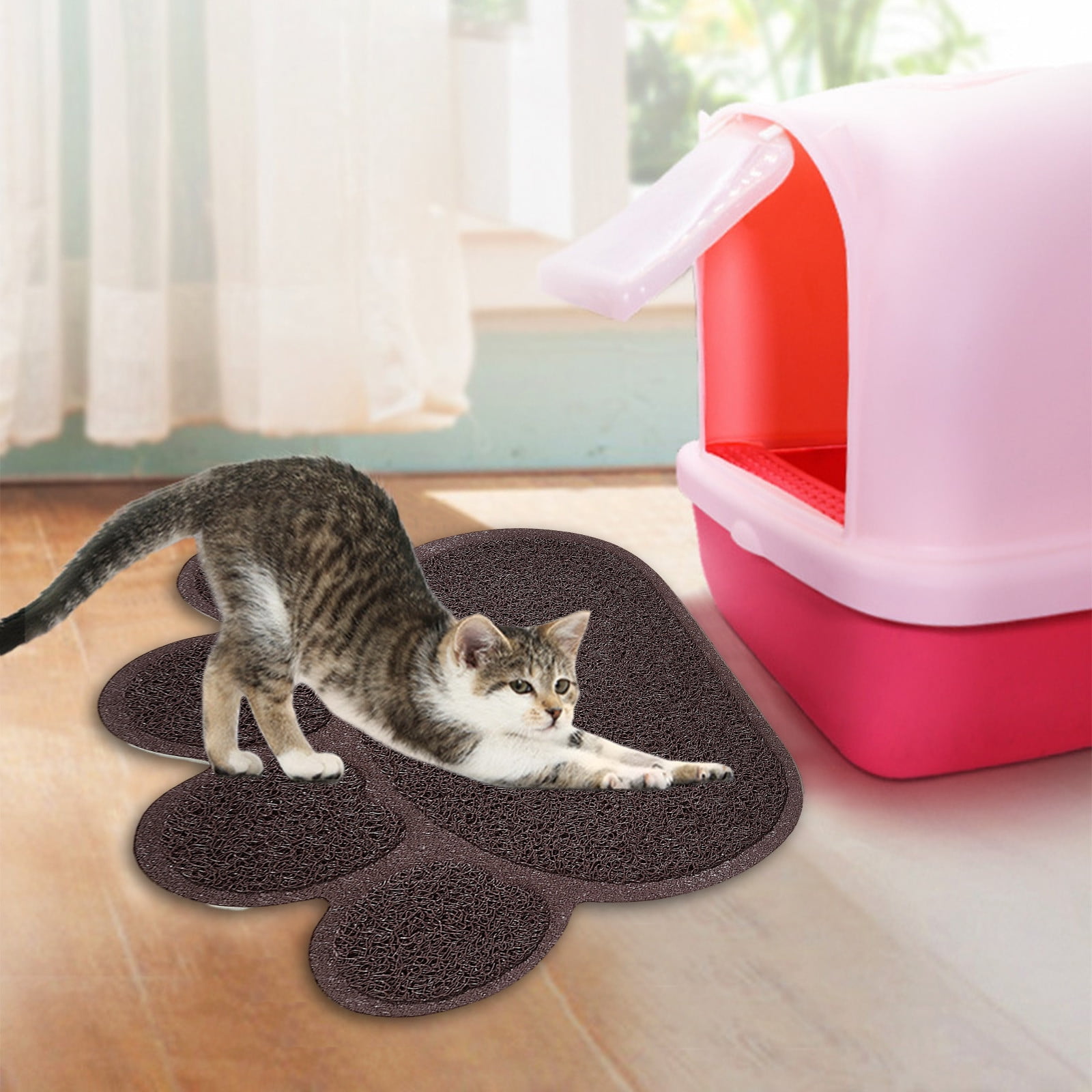 Specollect Clearance 4Pcs Paw-Shaped Cat Litter Box Debris Catcher Mat ...