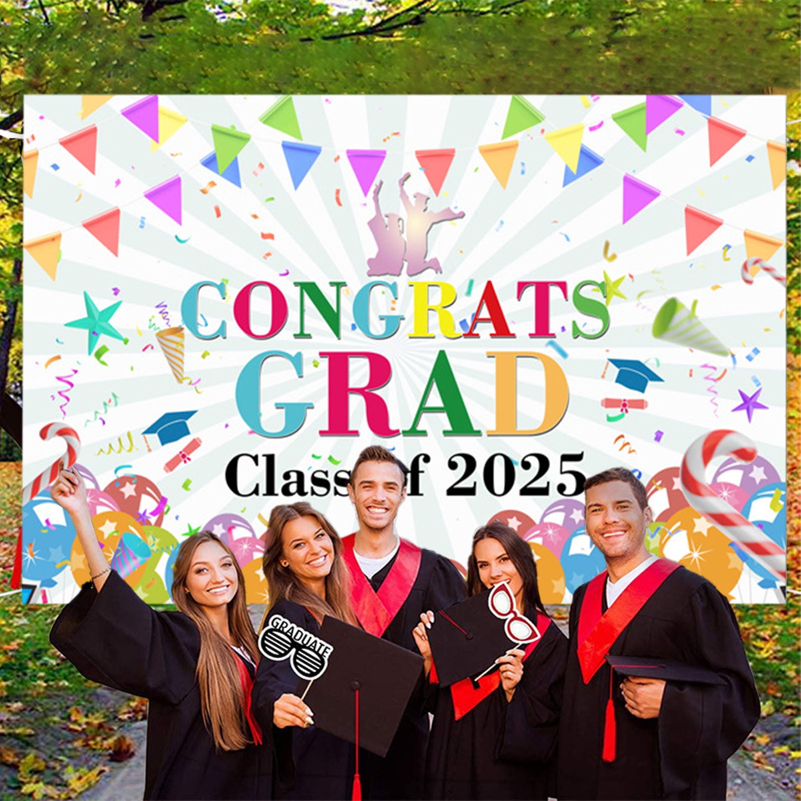 Specollect Clearance 5Pcs 2025 Graduation Backdrop Graduation Party ...