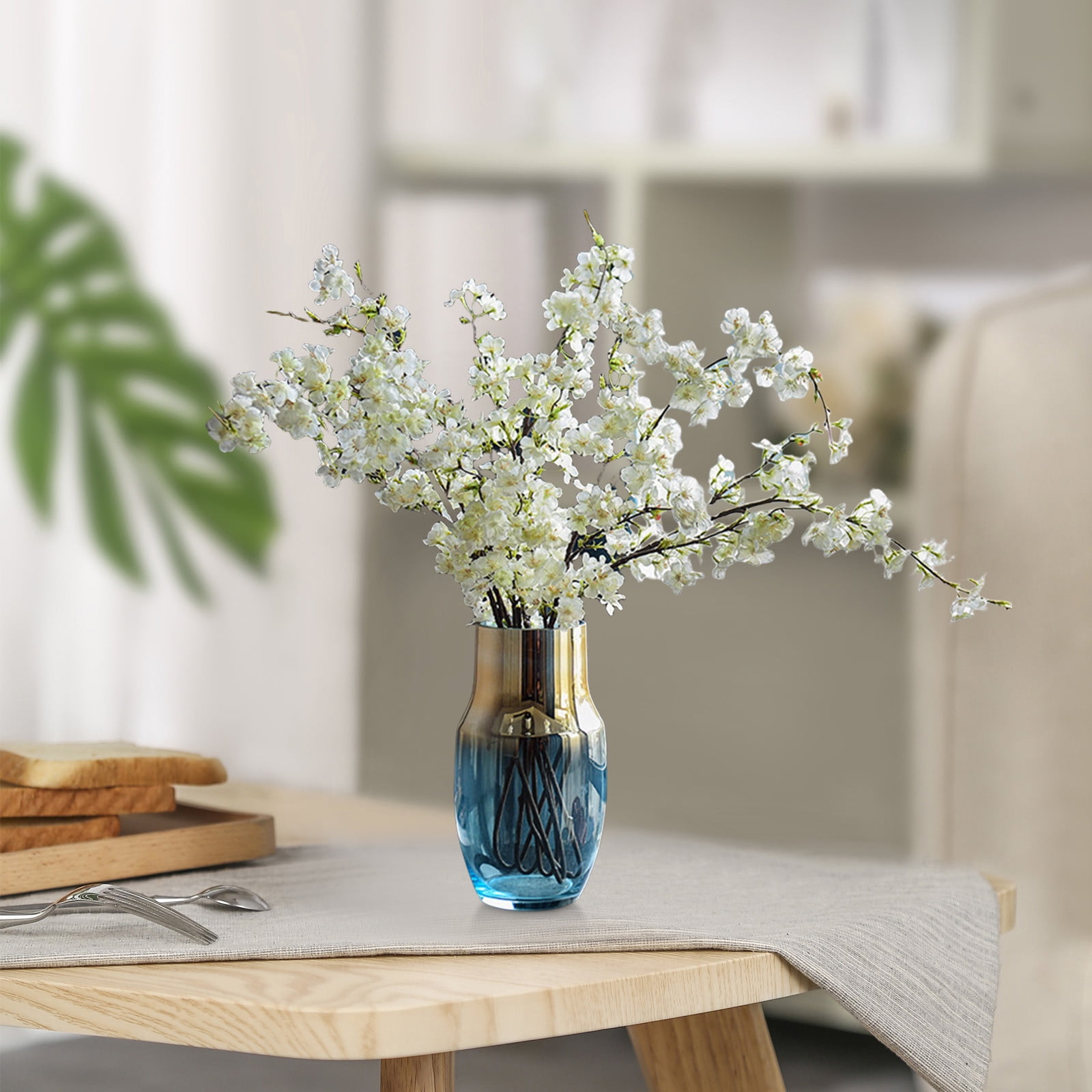 Specollect Clearance 5Pcs Artificial Multi-Fork Cherry Blossom, Silk ...