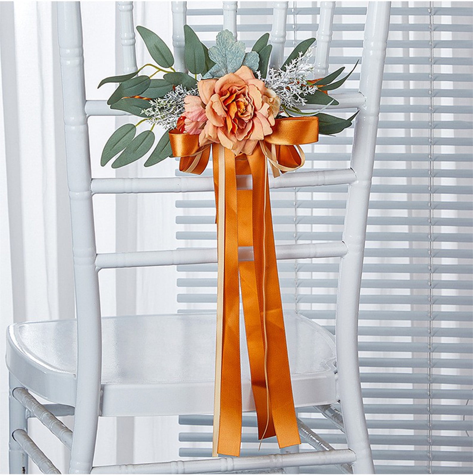 Specollect Clearance 5Pcs Wedding Aisle Chair Decorations Silk Rose ...