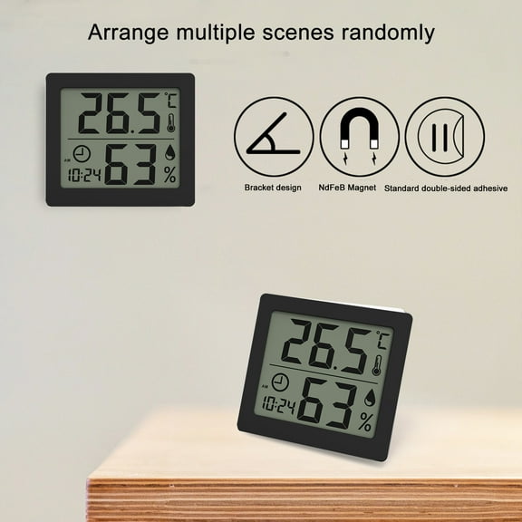 3 Pieces Digital Hygrometer Indoor Thermometer Humidity Meter with ...