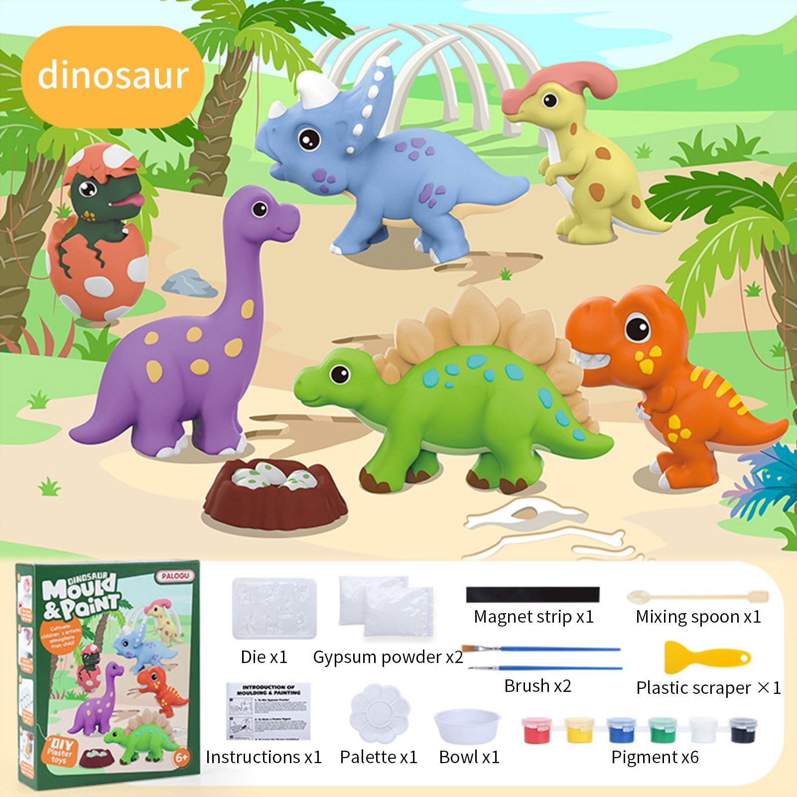Specollect Dinosaur Painting Kit for Kids, Paint Your Own Figurines ...