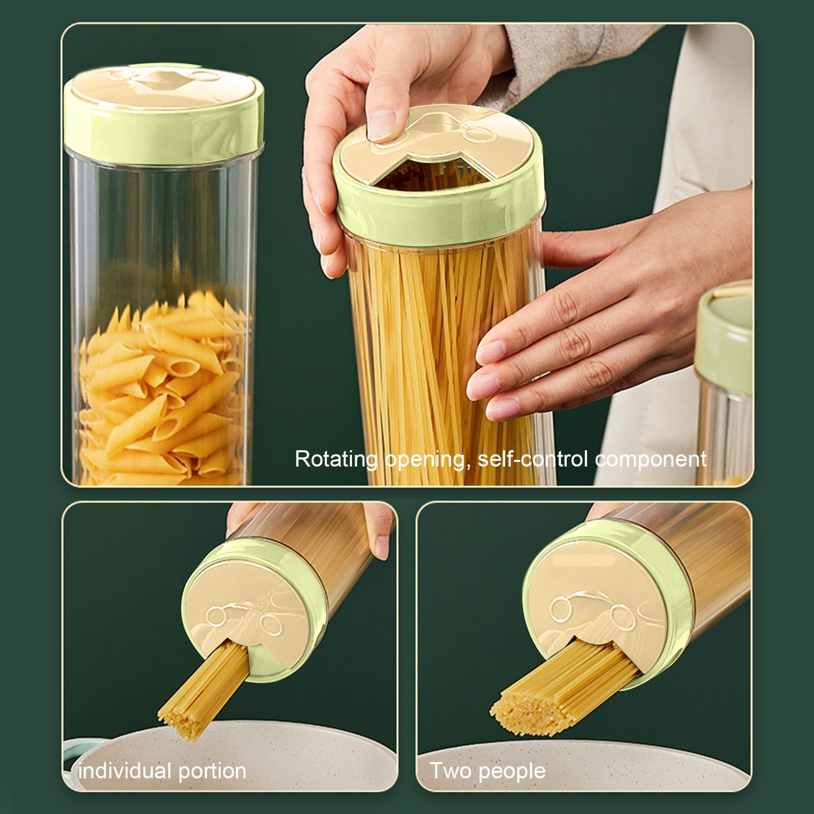 Specollect Glass Spaghetti Pasta Storage Container with Lids, Tall ...