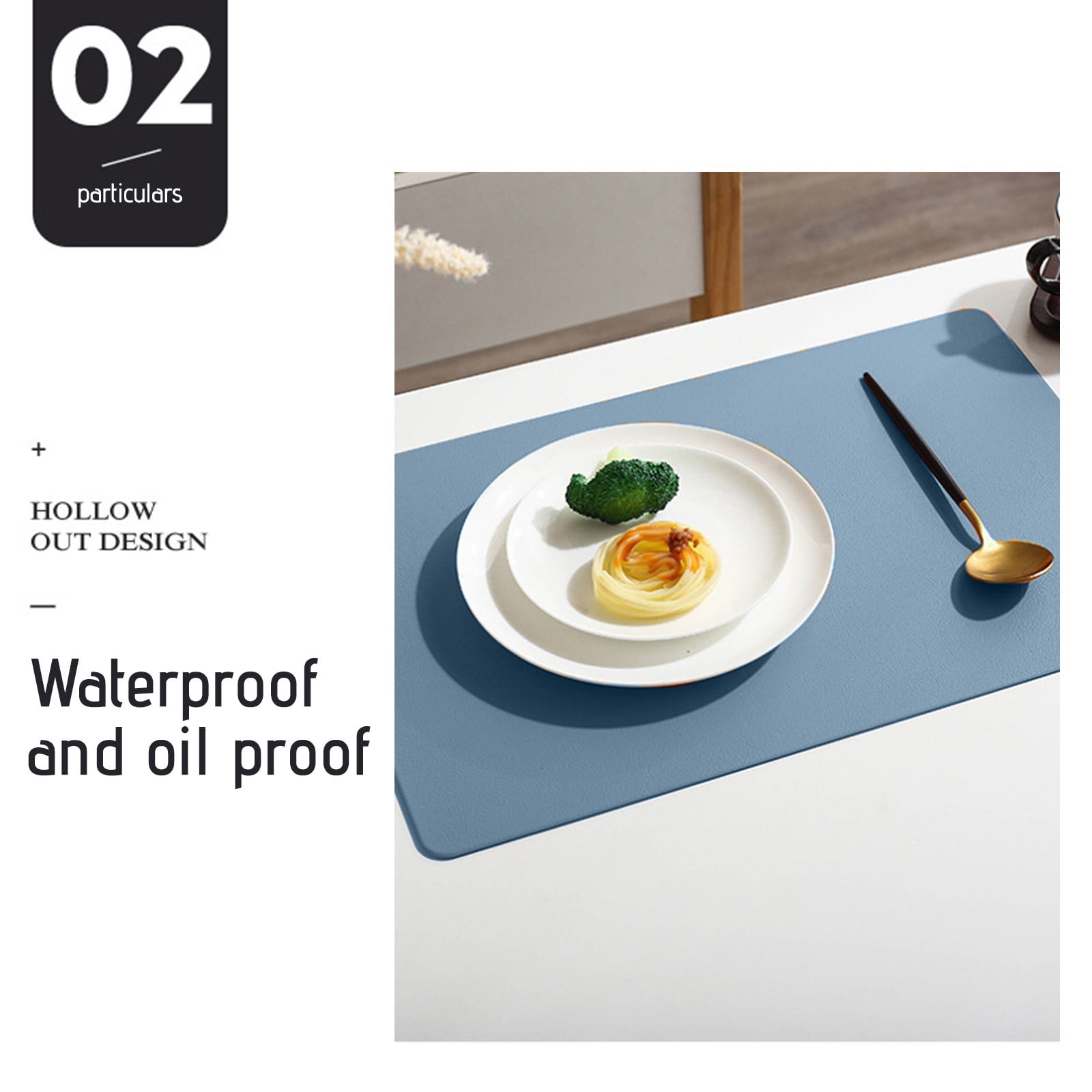 Specollect Rectangular Leather Placemat Faux Leather 100% Waterproof ...