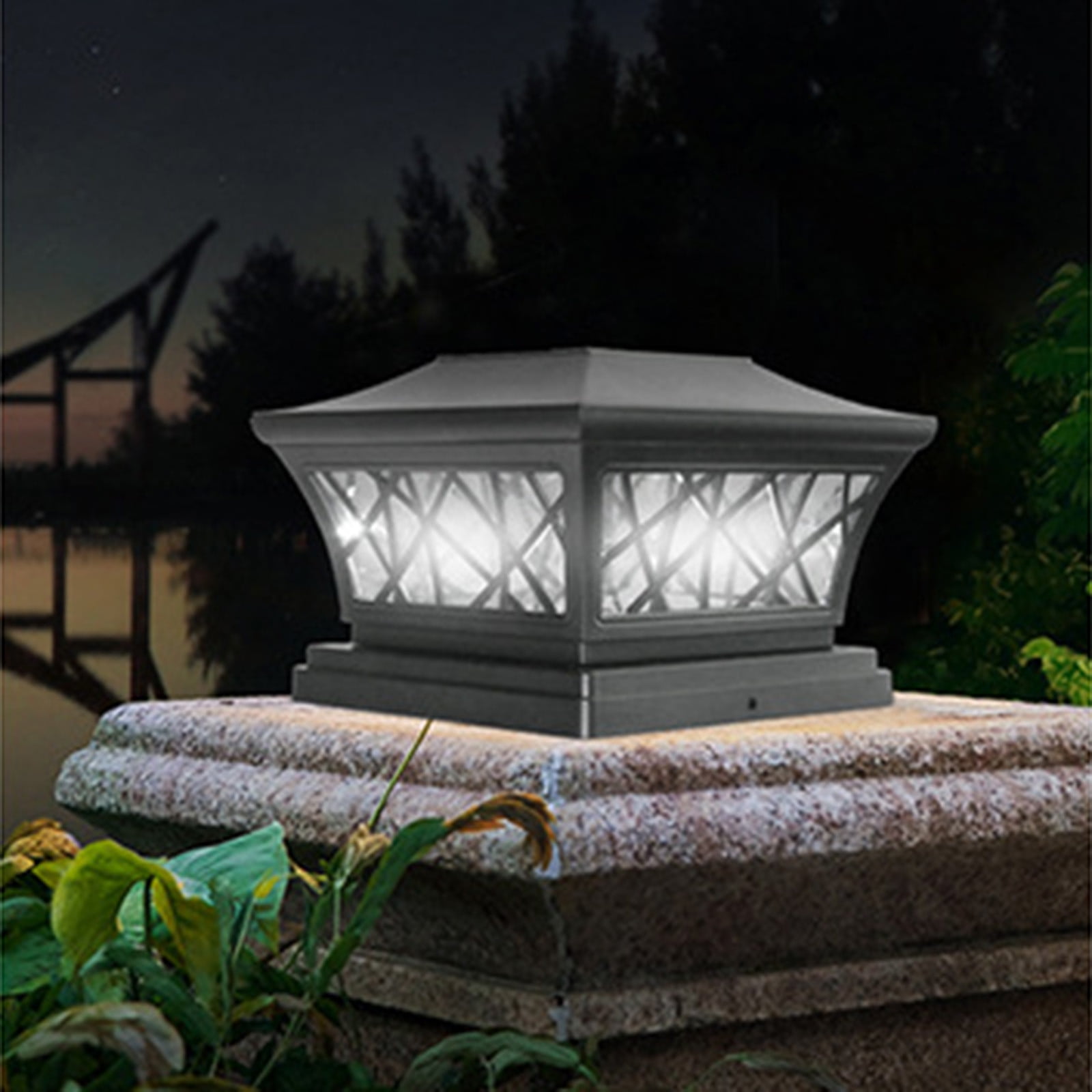 Specollect Solar Post Lights, Outdoor Fence Cap Light, Suitable for Patio, Garden, White ...