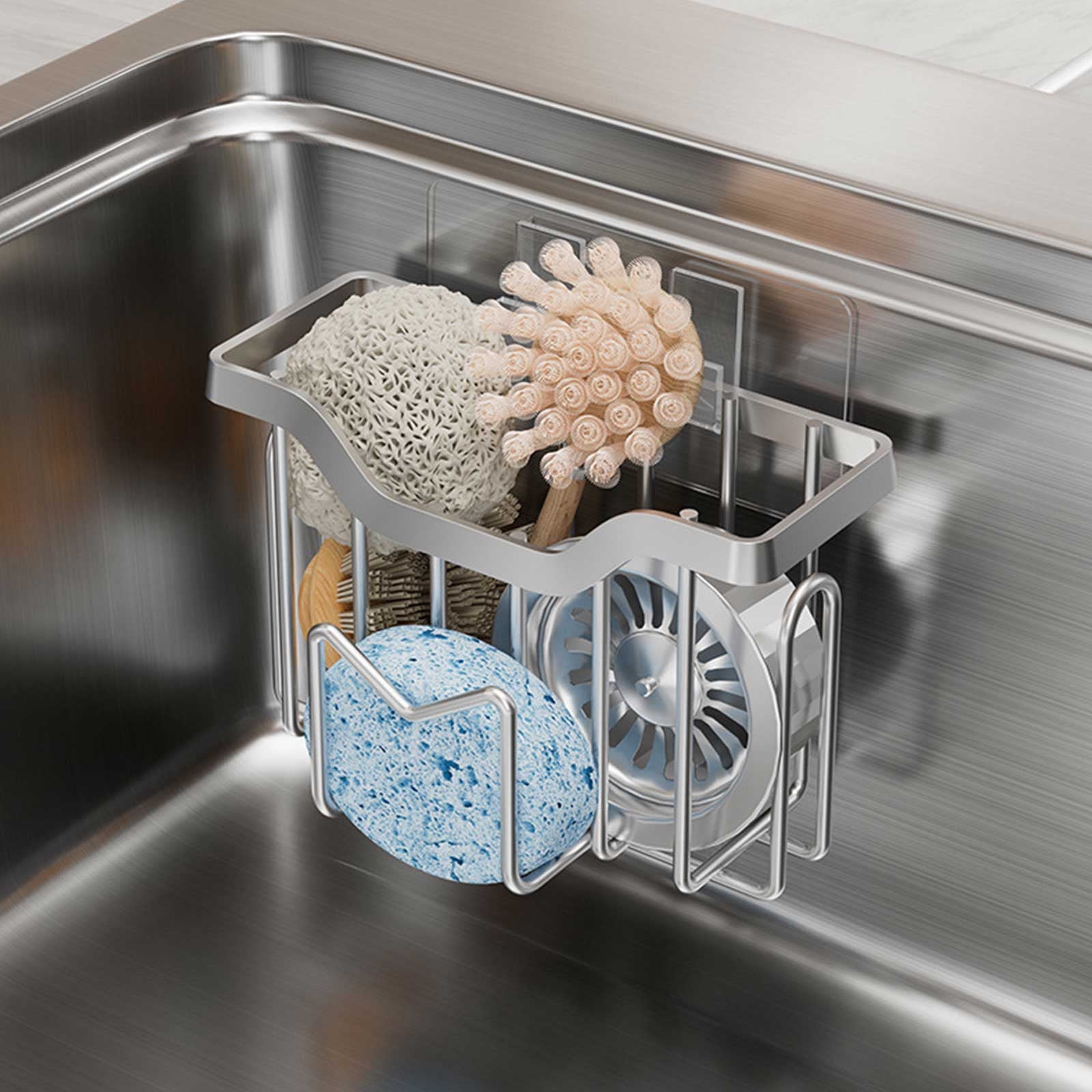 Specollect Sponge Holder for Kitchen Sink - Movable Kitchen Sink Caddy ...