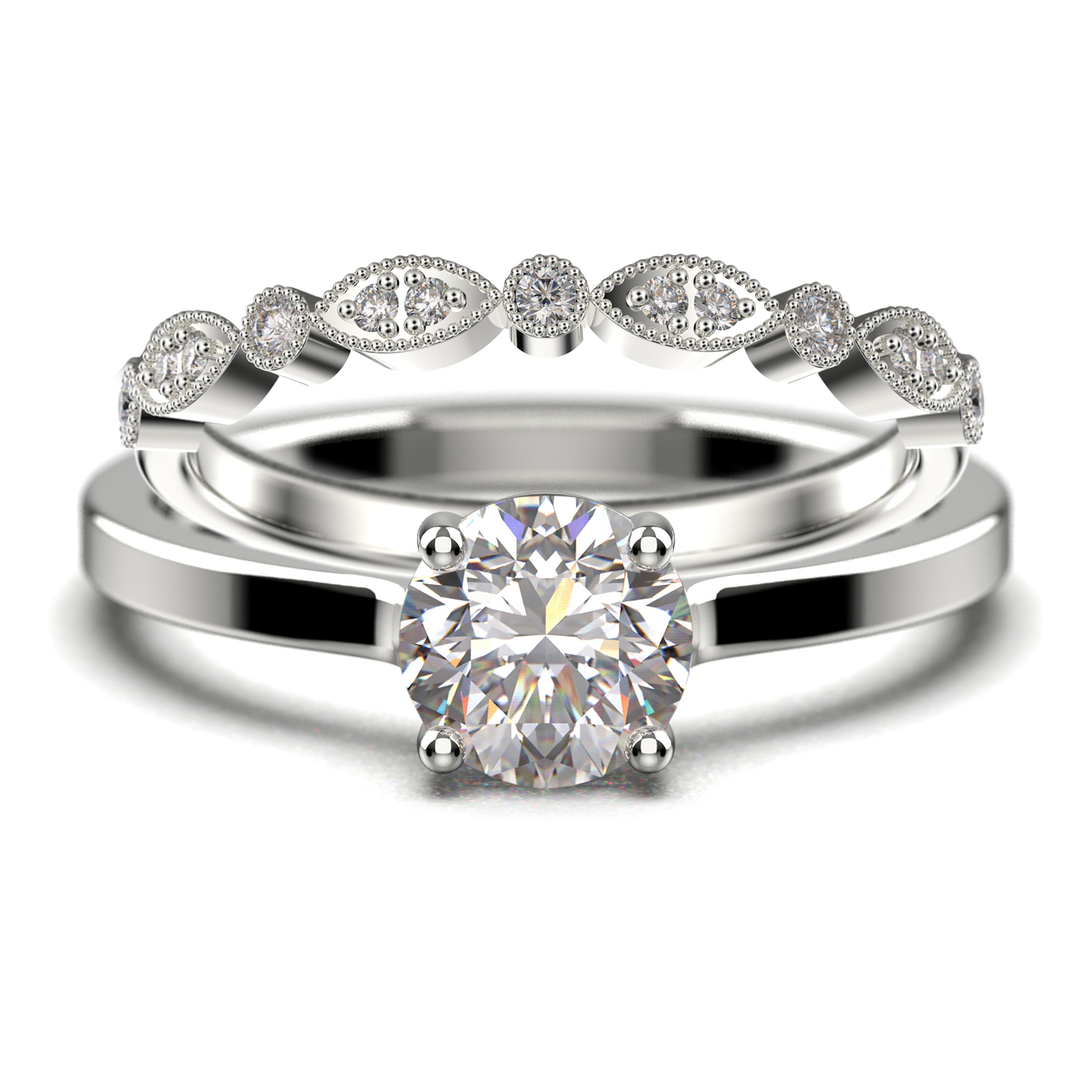 Spectacular And Decorative 1.50 Carat Round Cut Diamond Moissanite ...