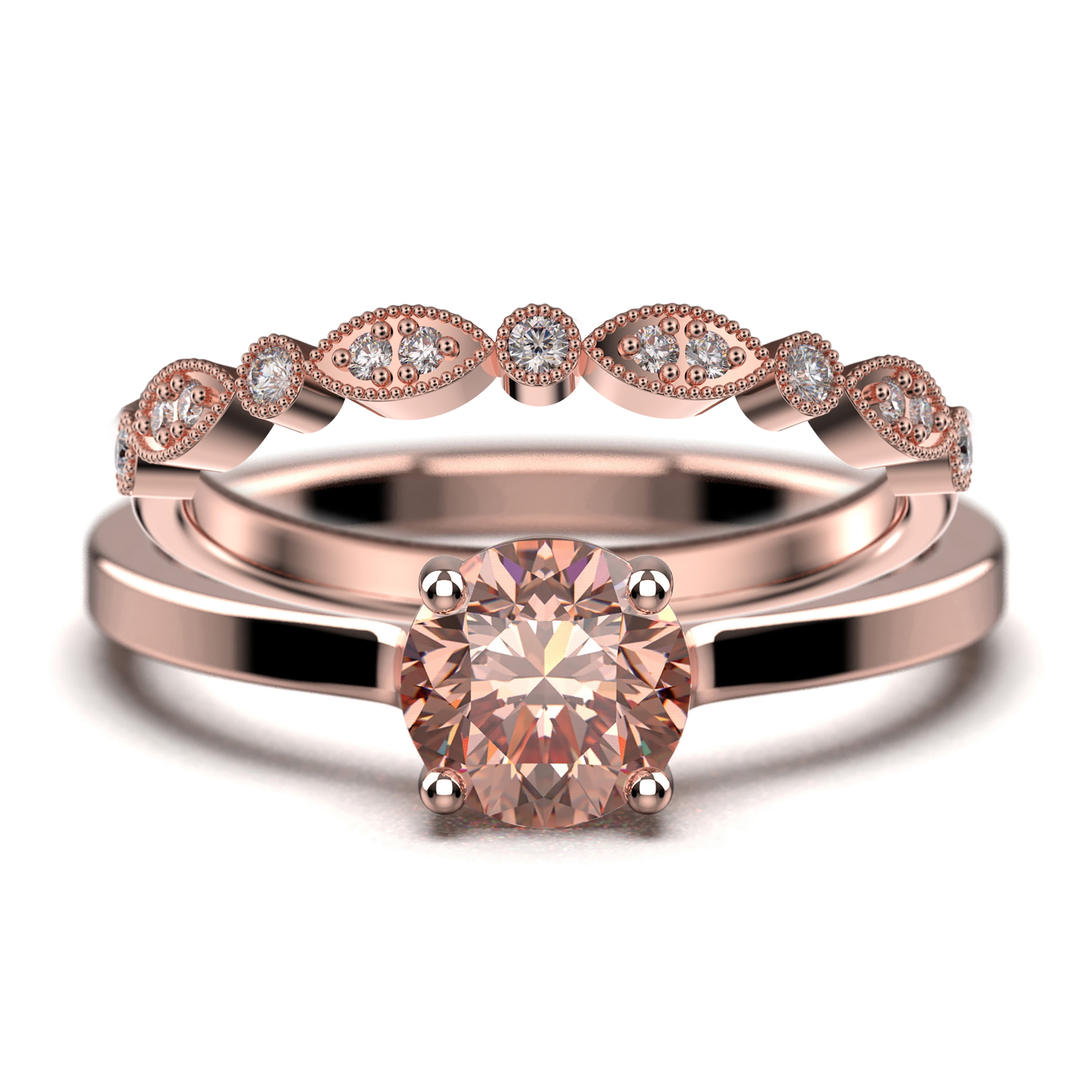 Spectacular And Decorative 1.50 Carat Round Cut Morganite Solitaire ...