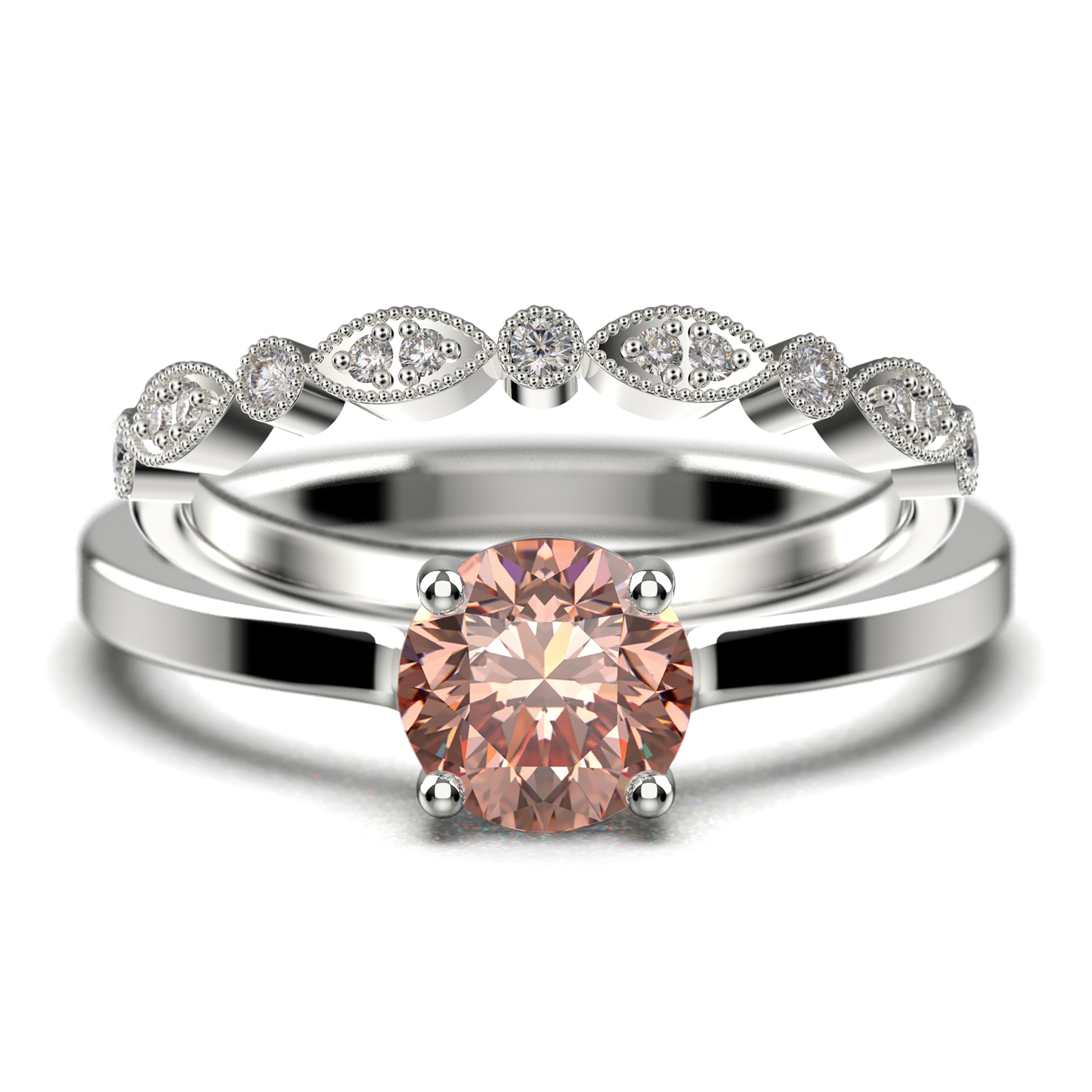 Spectacular And Decorative 1.50 Carat Round Cut Morganite Solitaire ...