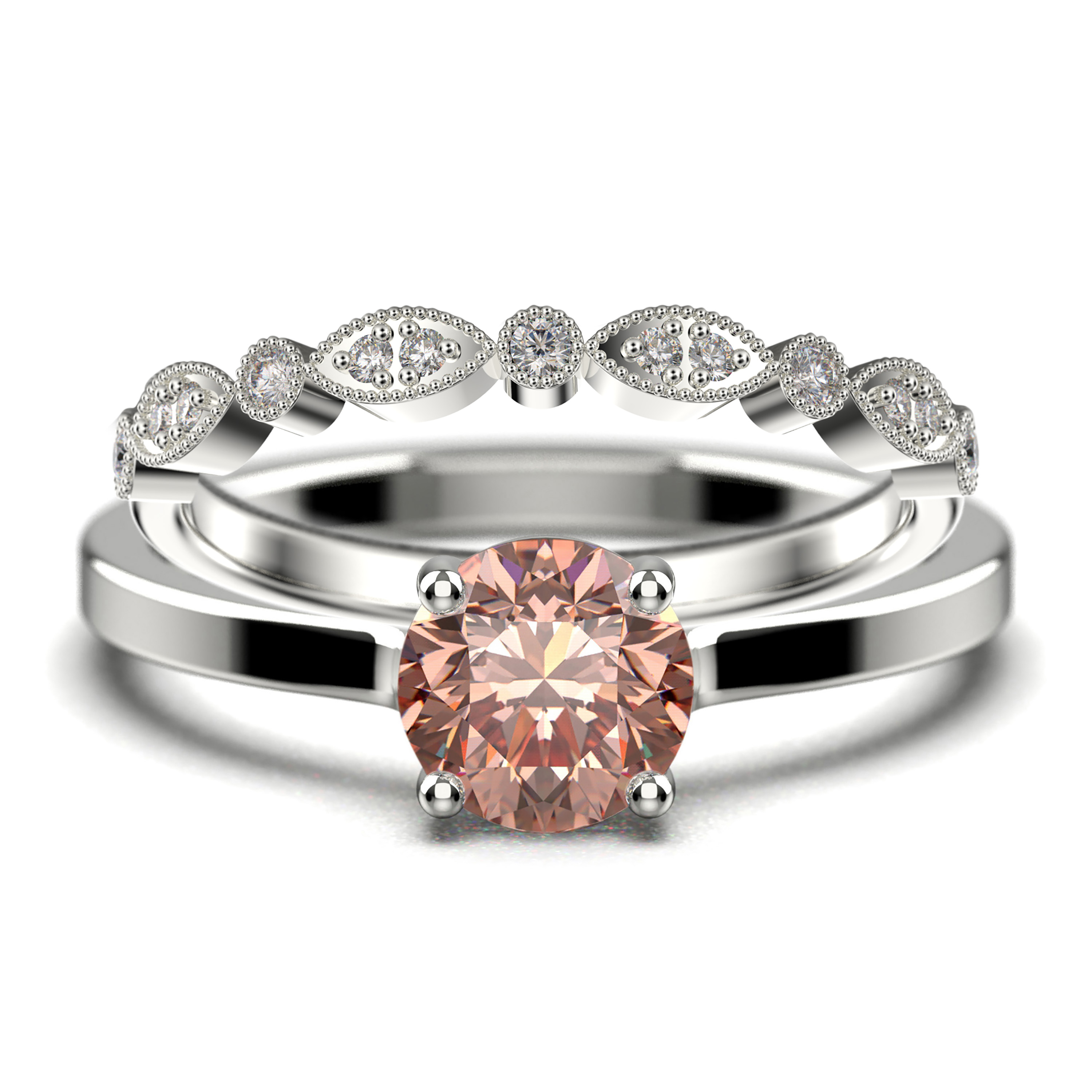 Spectacular And Decorative 1.50 Carat Round Morganite Solitaire ...
