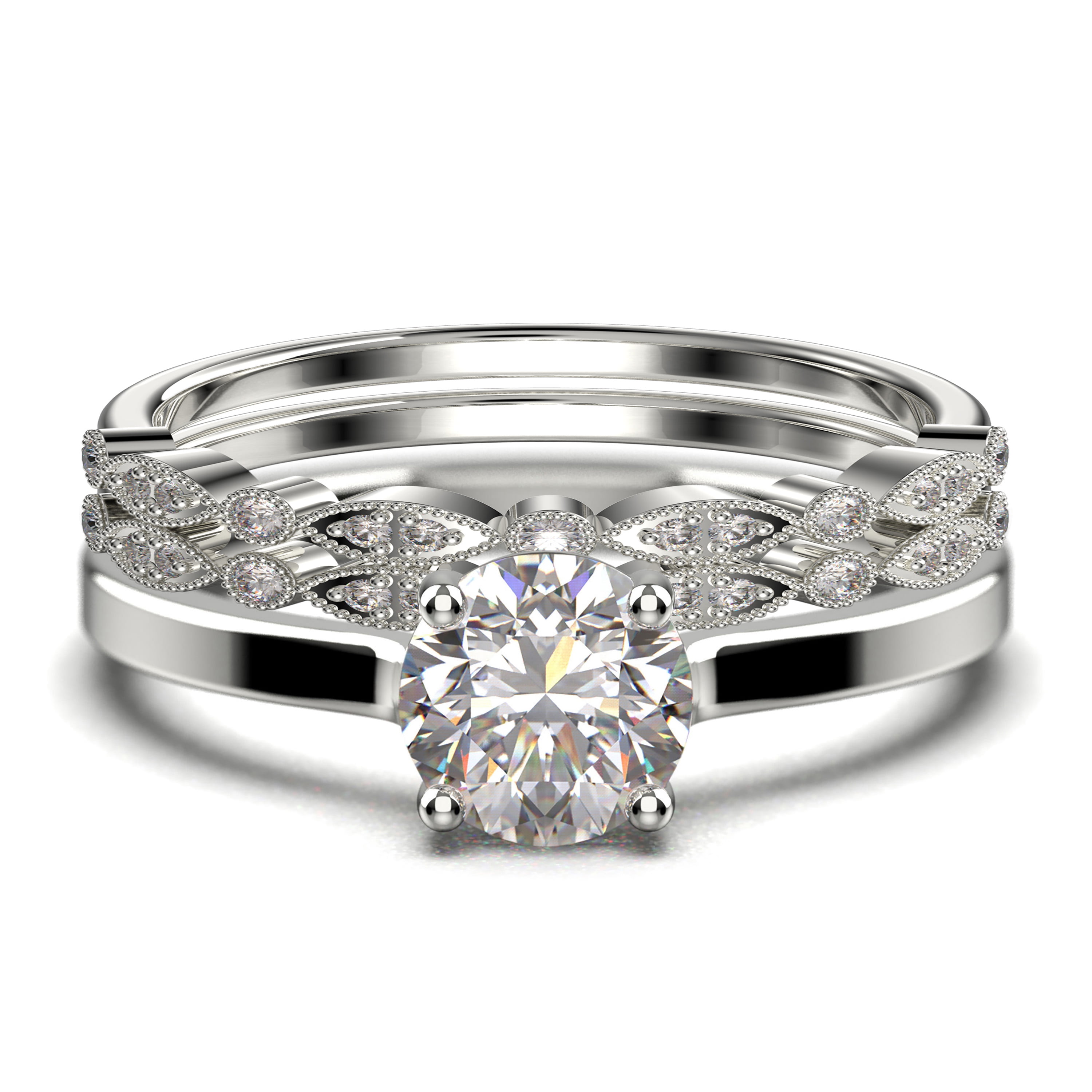 Spectacular And Decorative 2.00 Carat Round Cut Diamond Moissanite ...