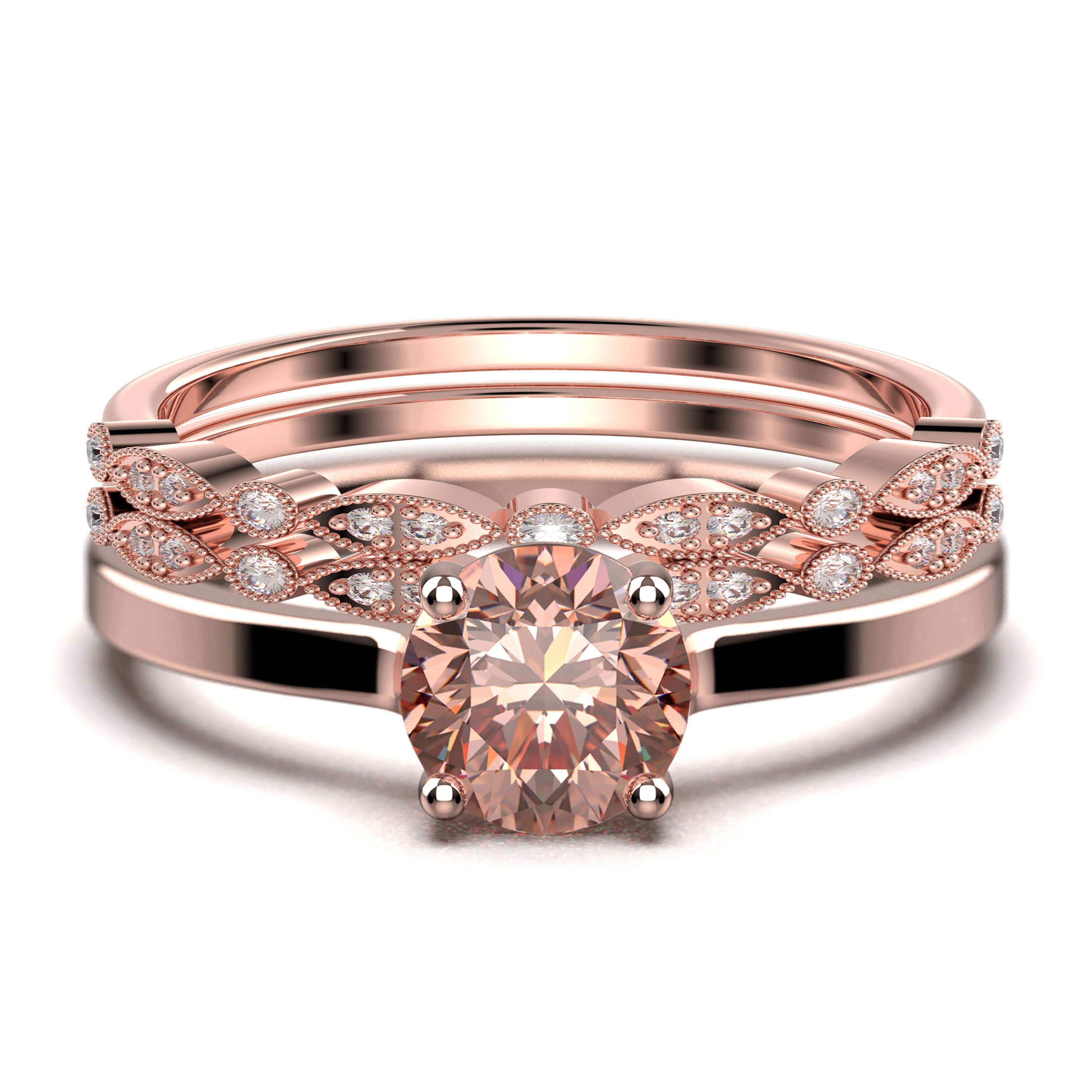 Spectacular And Decorative 2.00 Carat Round Cut Morganite Solitaire ...