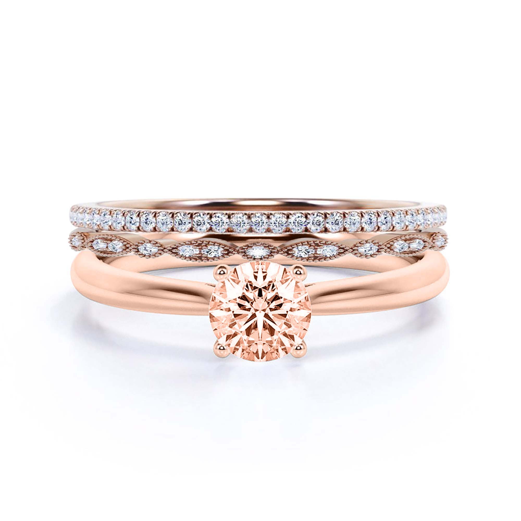 Spectacular And Decorative 2.00 Carat Round Cut Morganite Solitaire ...