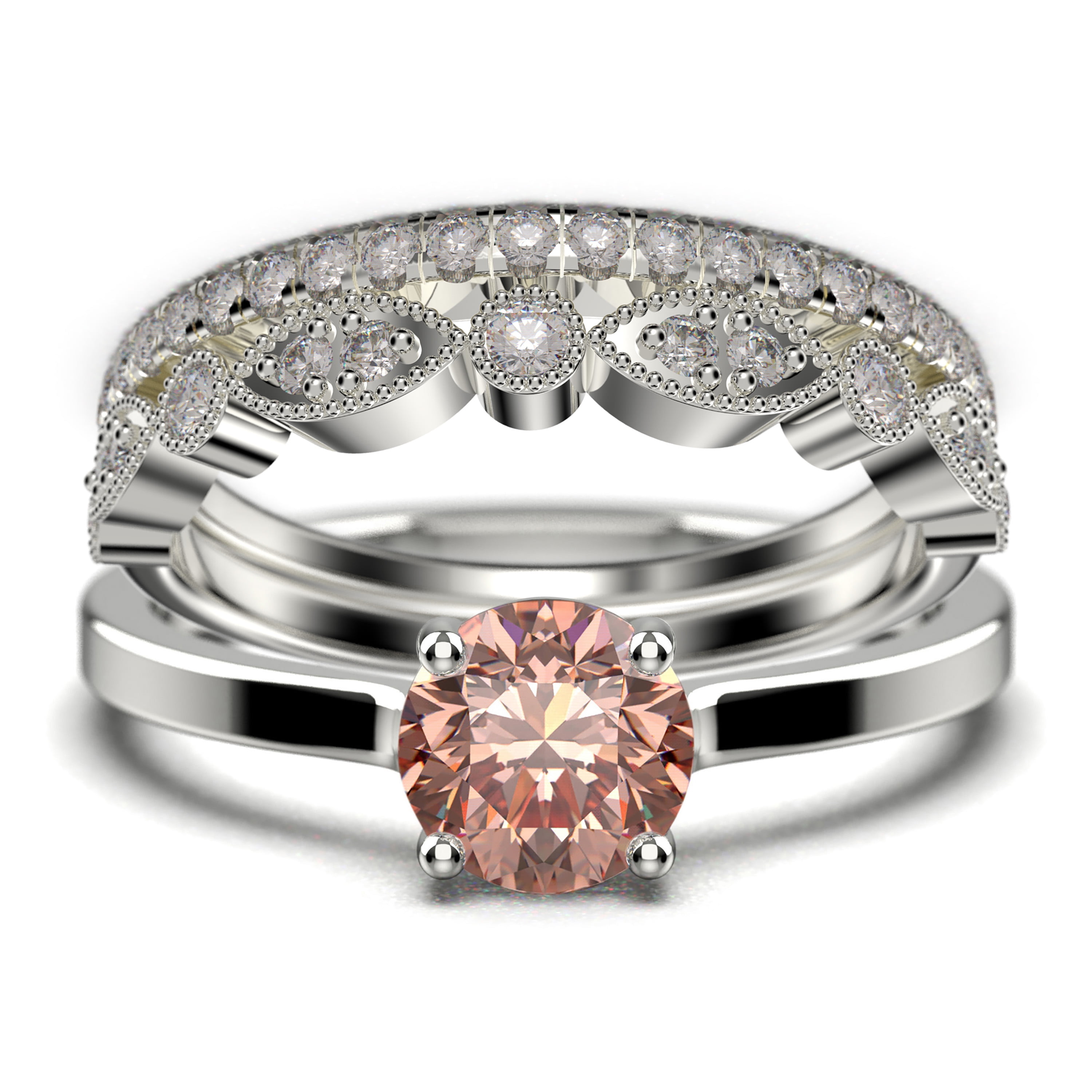 Spectacular And Decorative 2.00 Carat Round Cut Morganite Solitaire ...
