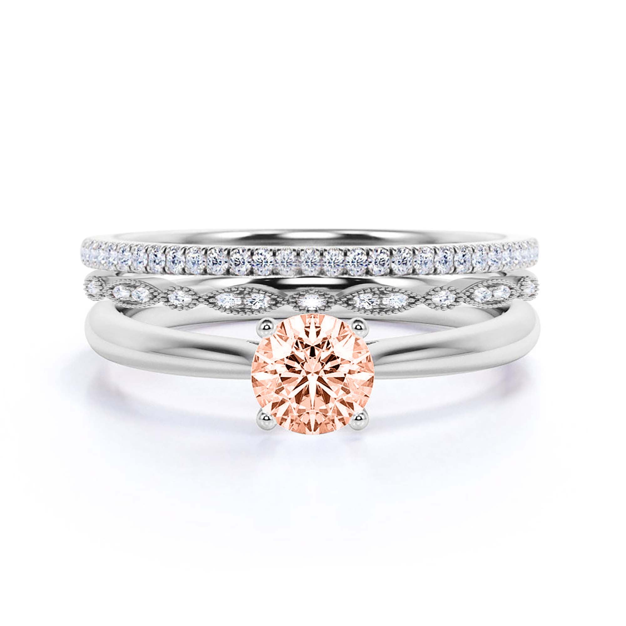 Spectacular And Decorative 2.00 Carat Round Cut Morganite Solitaire ...