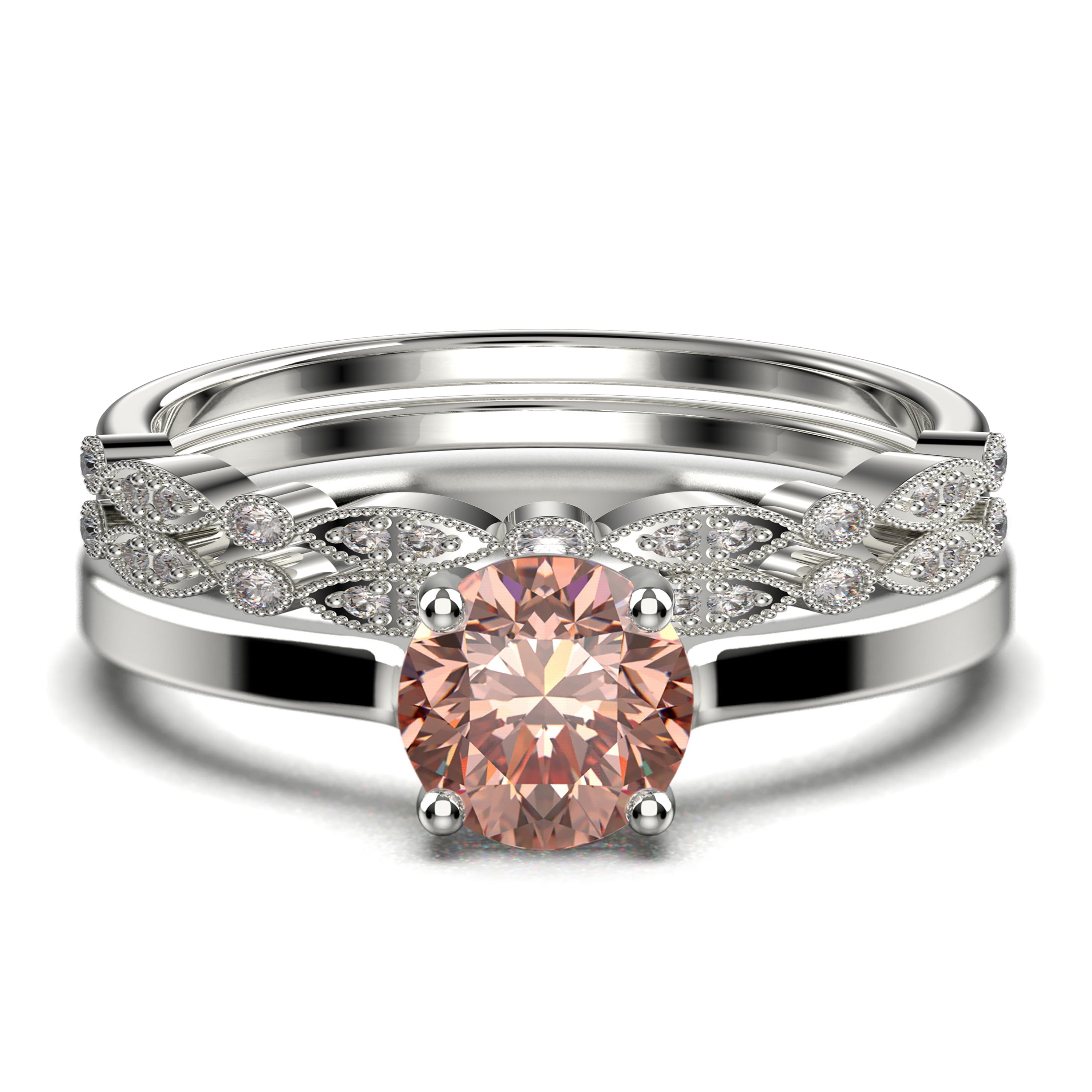 Spectacular And Decorative 2.00 Carat Round Cut Morganite Solitaire ...