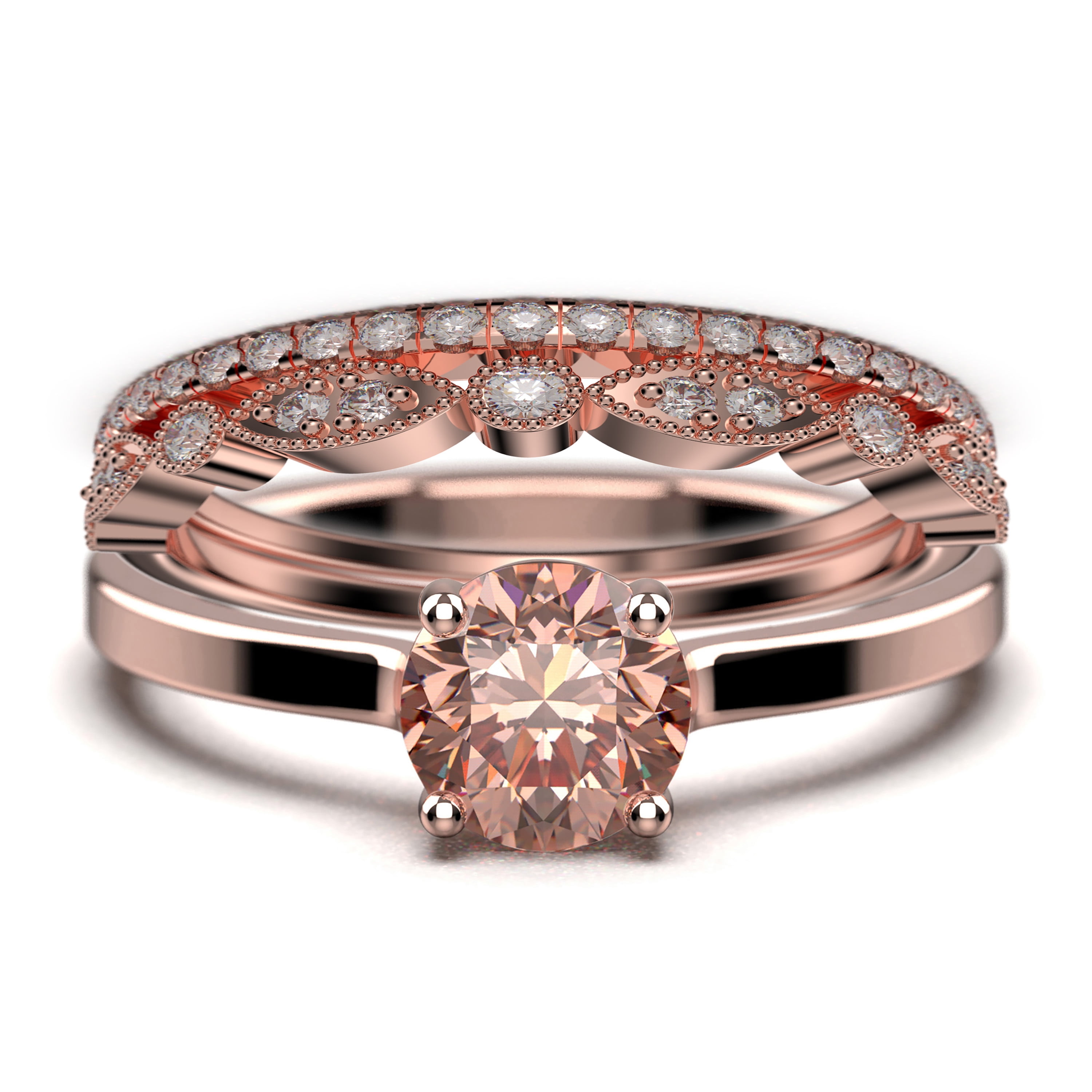 Spectacular And Decorative 2.00 Carat Round Cut Morganite Solitaire ...
