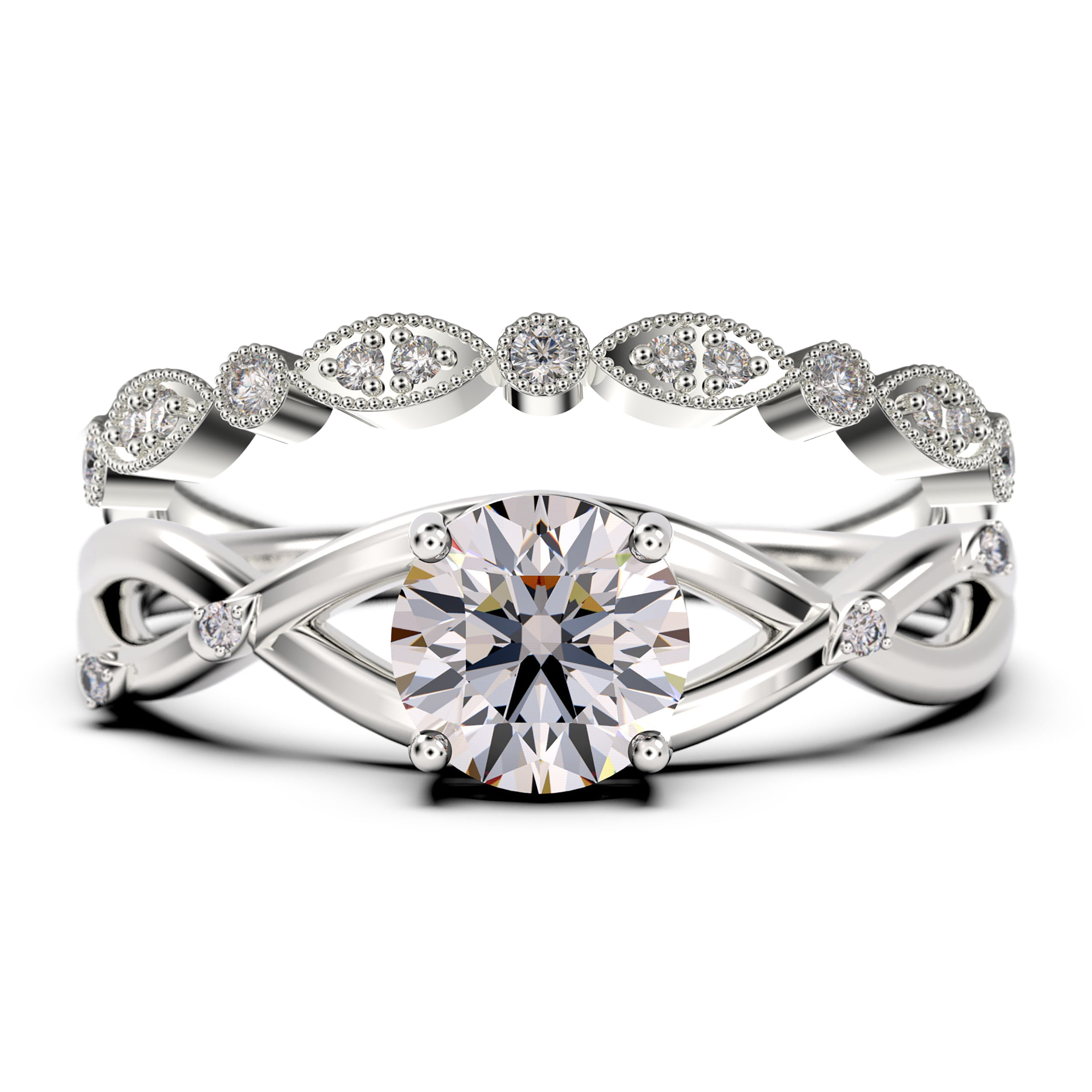 Spectacular And Decorative Rings Boho & hippie 1.60 Carat Round Cut ...