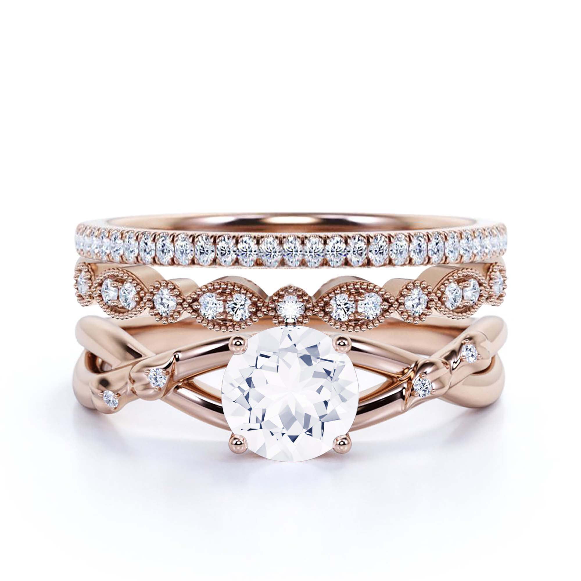 Spectacular And Decorative Rings Boho & hippie 2.10 Carat Round Cut ...