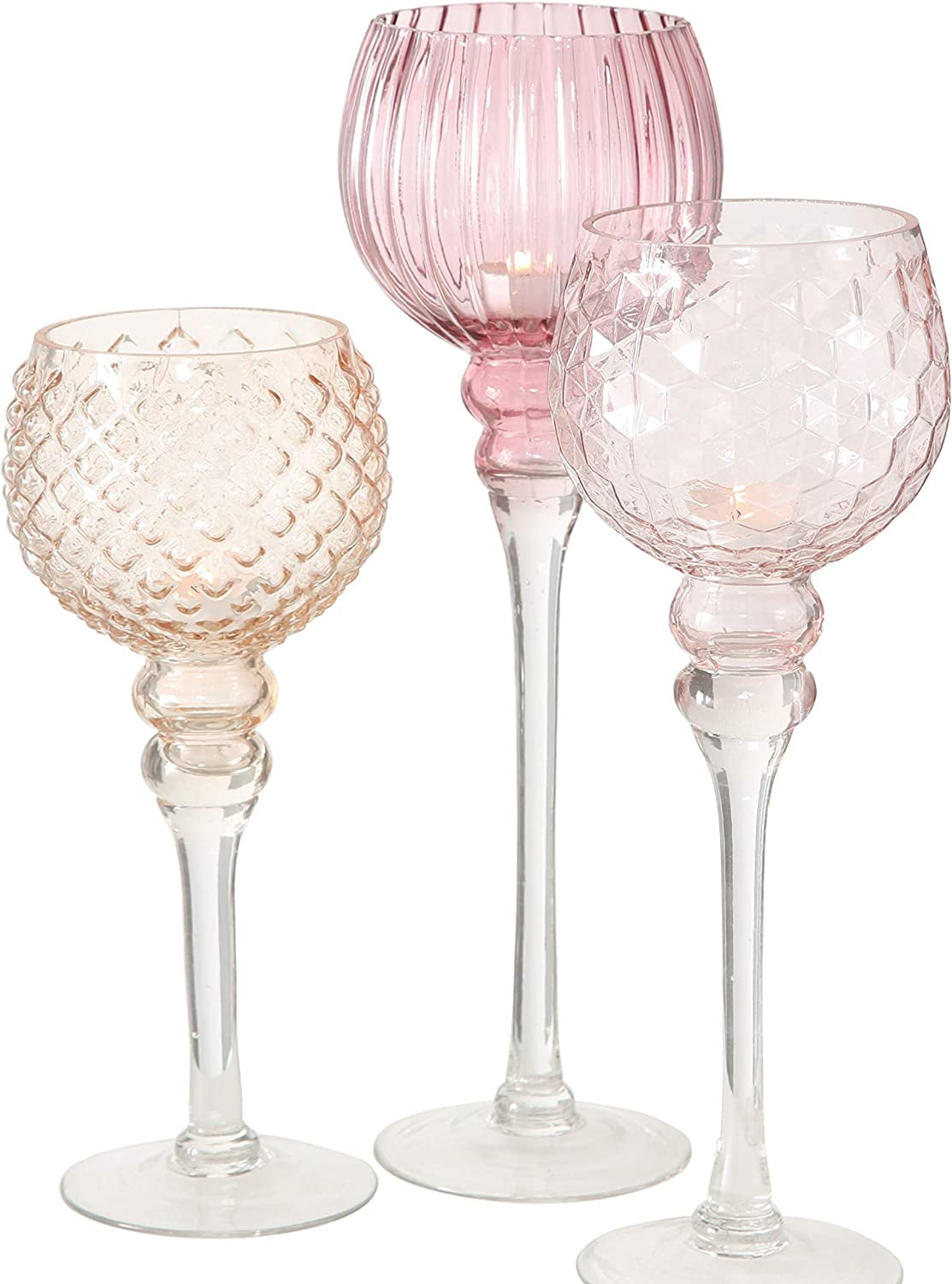 Cape Cod Long Stem Candle Holders Set of 3, 15 3/4, 13 3/4 and 11 3/4 ...