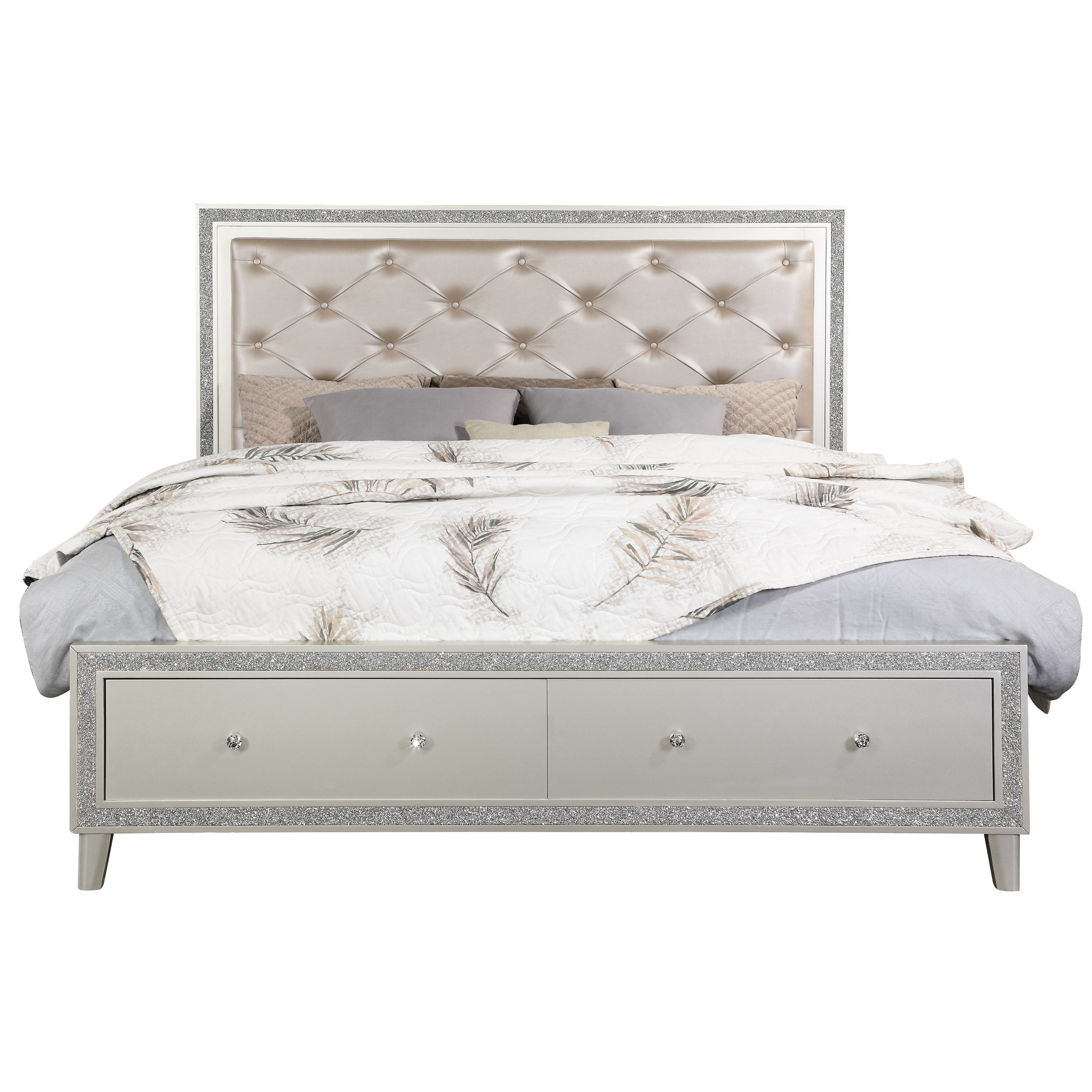 Spectacular Ck Bed With Led & Storages - Faux Leather, Drawer Storage ...