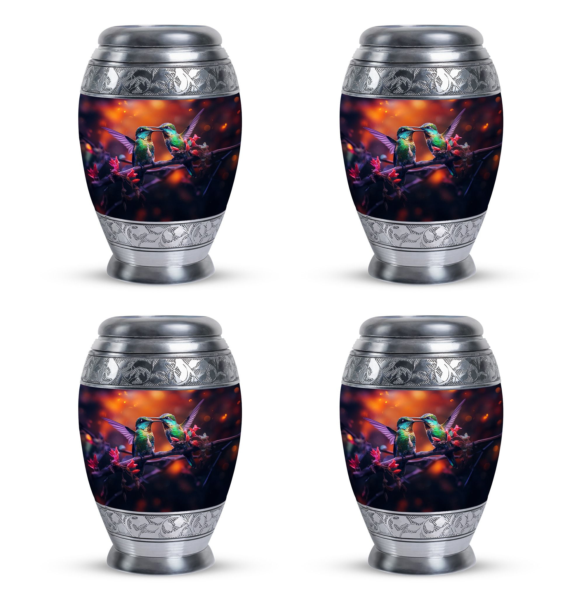 Spectacular Sunset Reflections Over The Cityscape - Set Of 4 - 3 Inch ...