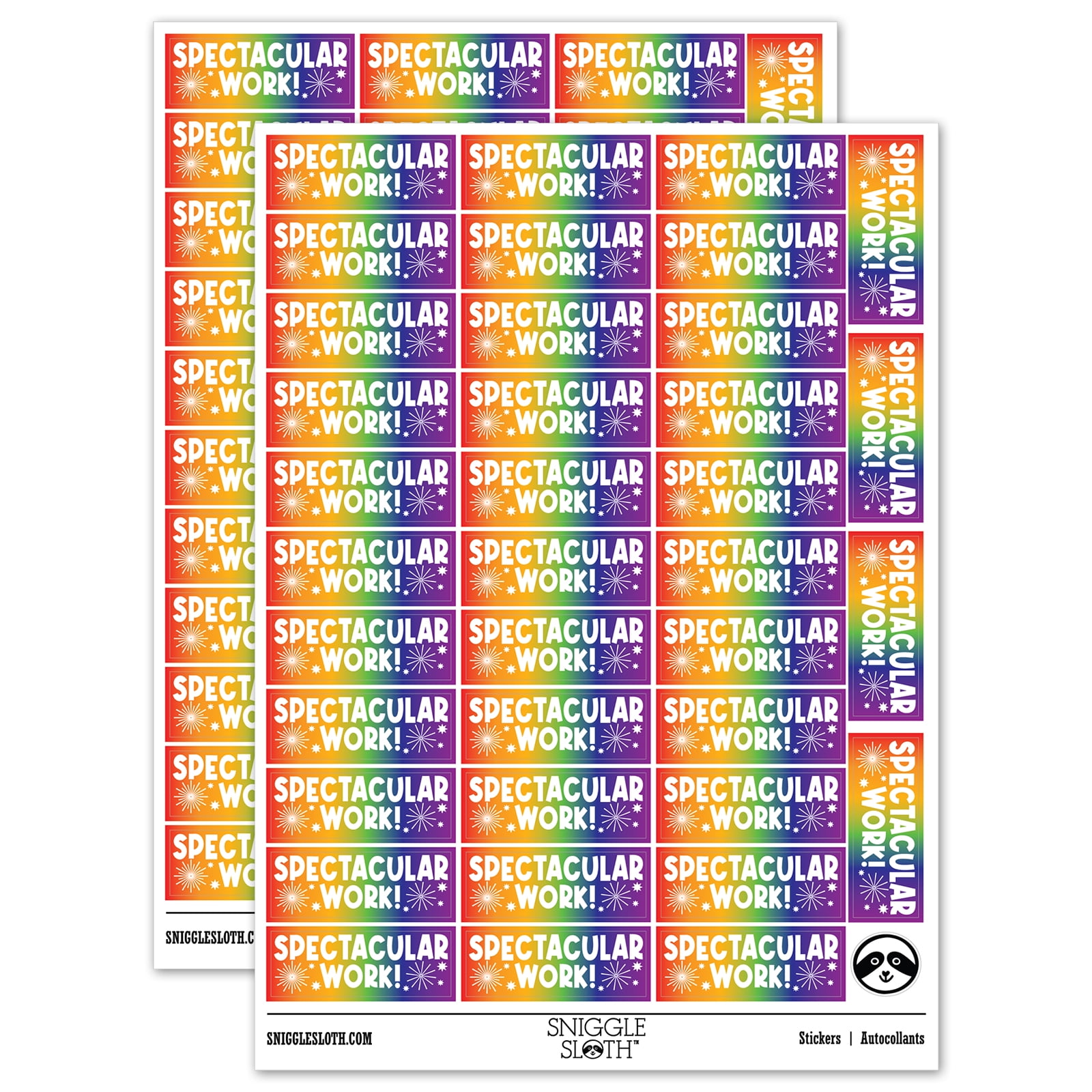 Spectacular Work Fireworks Teacher Student School Sticker Set - Rainbow ...