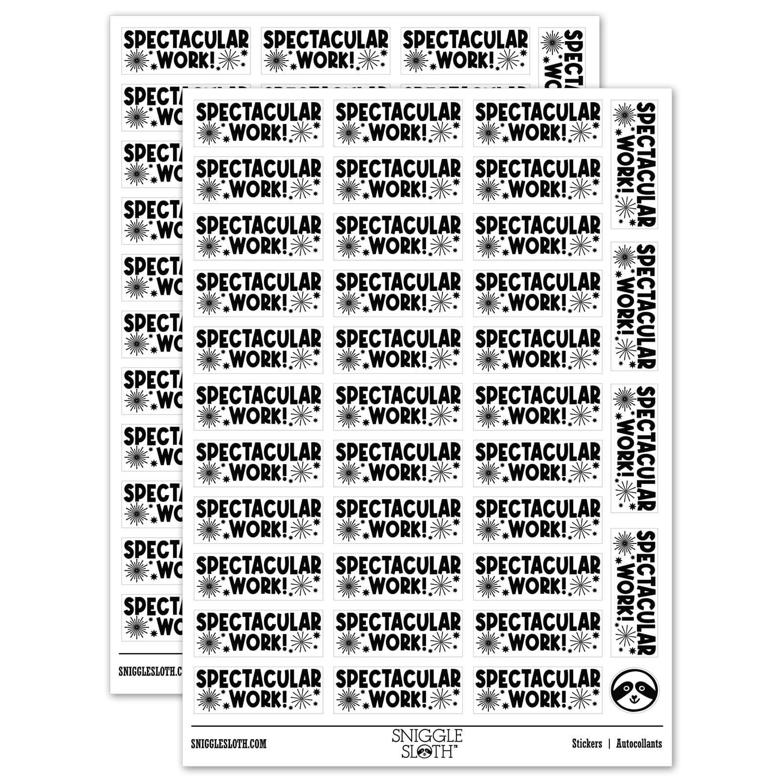 Spectacular Work Fireworks Teacher Student School Sticker Set - White ...